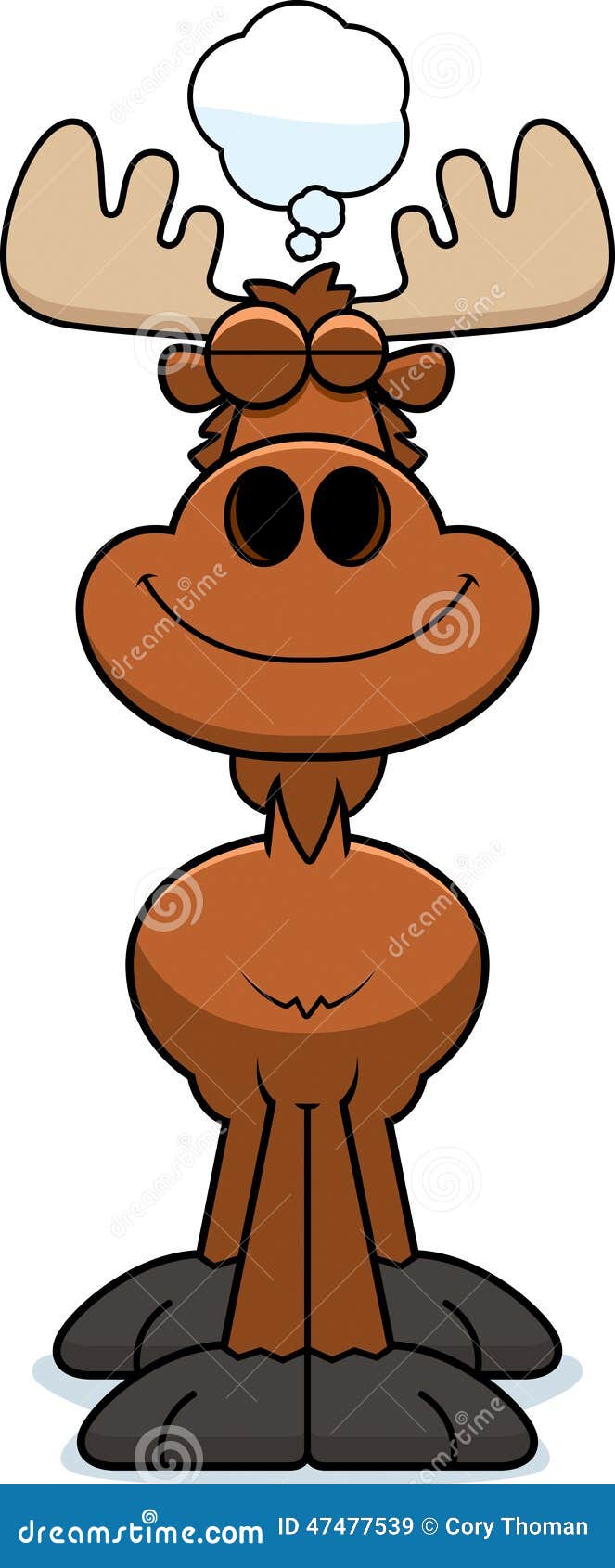 Cartoon Moose Dreaming stock vector. Illustration of happy - 47477539