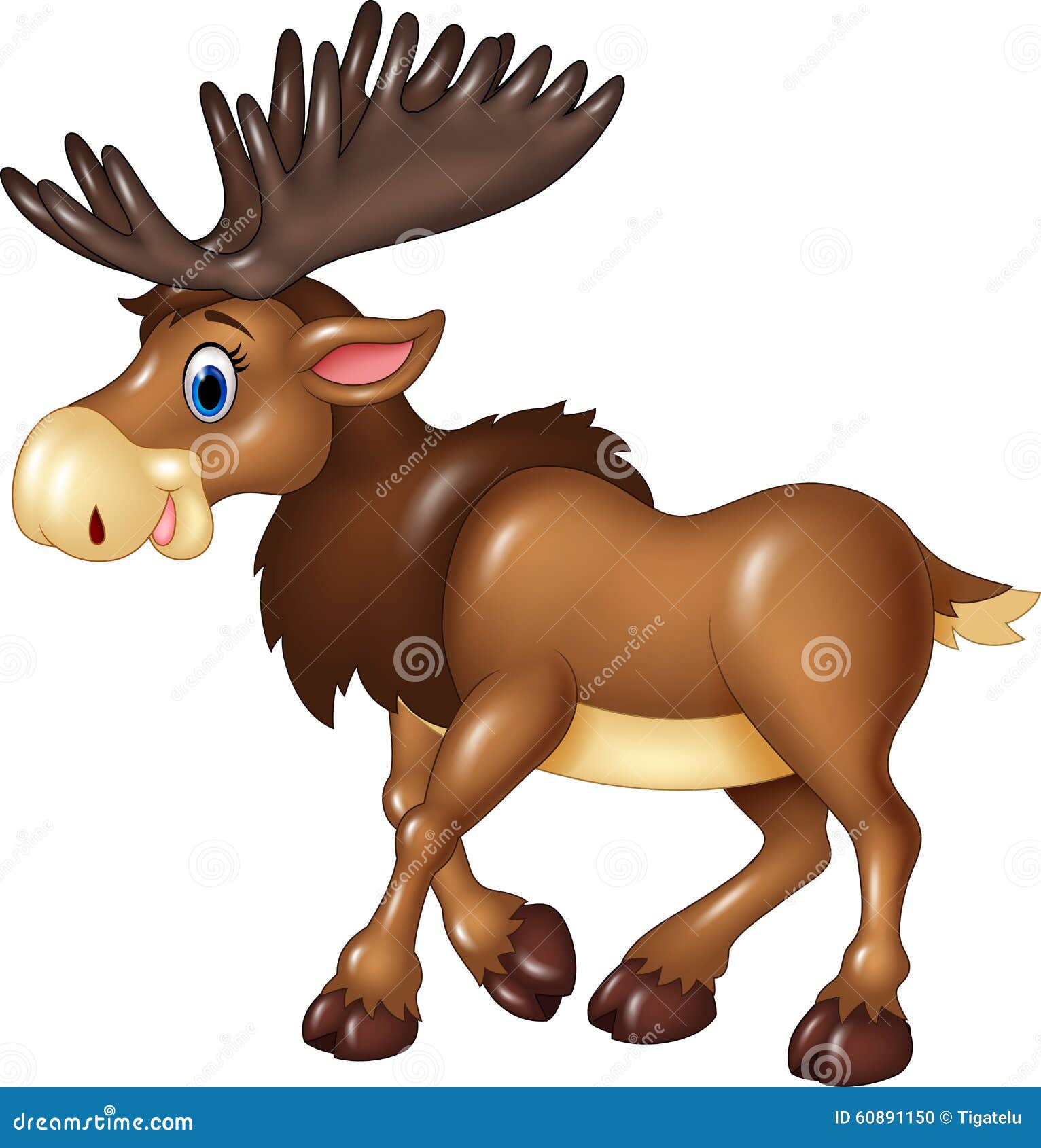 Cartoon Moose Stood On The Mount Vector Illustration | CartoonDealer ...