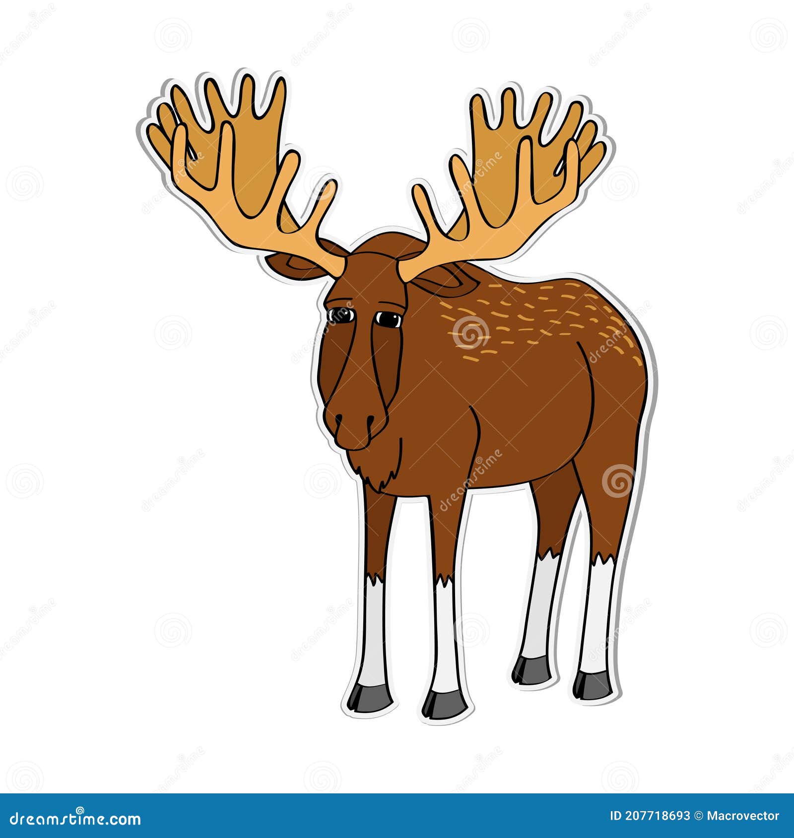 Cartoon Moose Illustration stock illustration. Illustration of mammal ...
