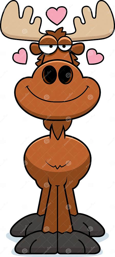 Cartoon Moose Love stock vector. Illustration of antlers - 47477597