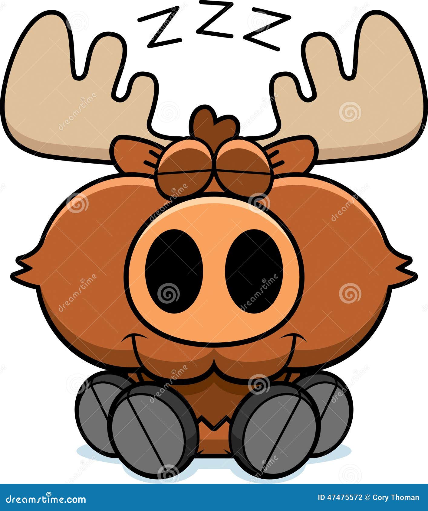 Cartoon Moose Napping stock vector. Illustration of sleeping - 47475572