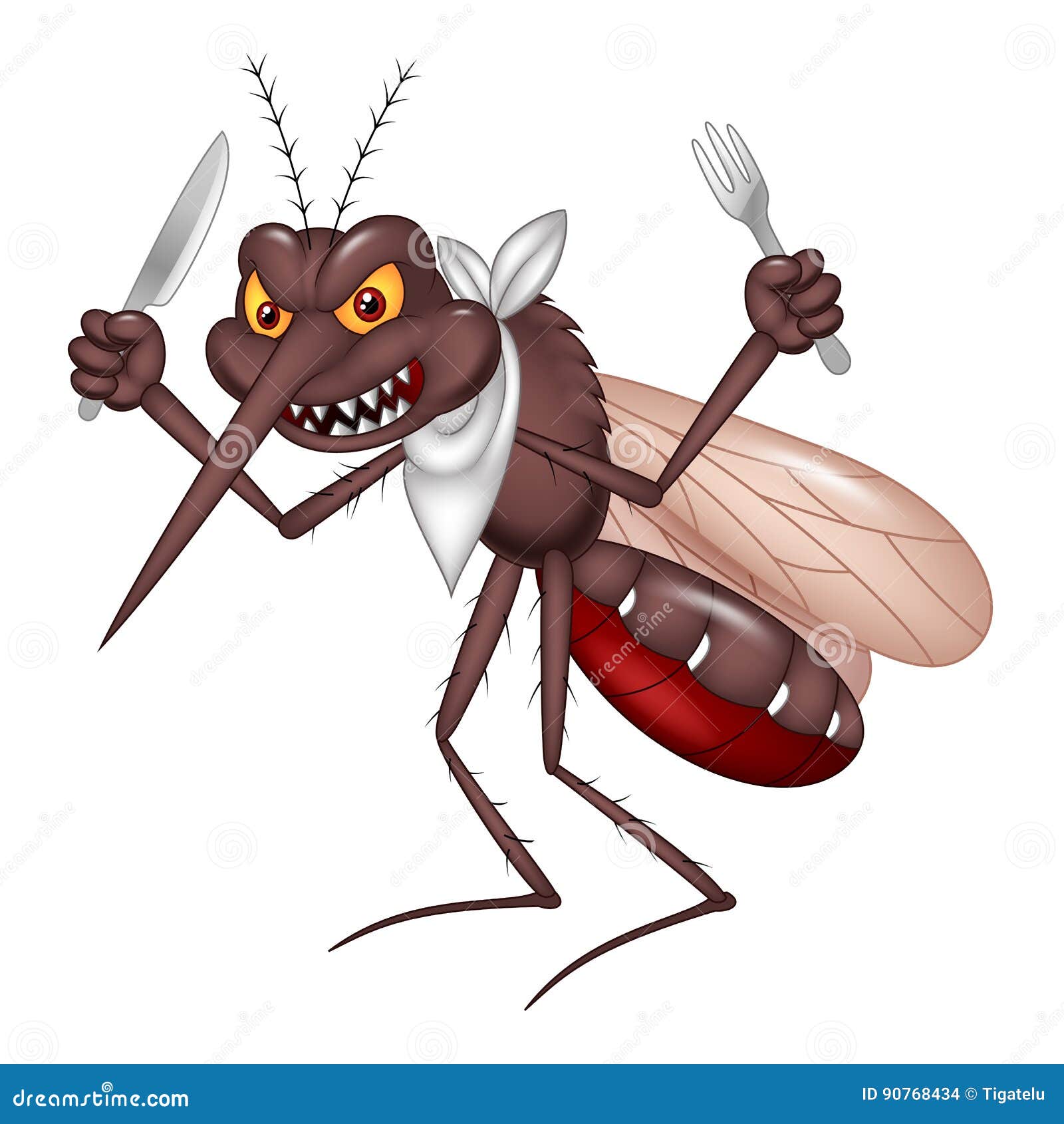 Cartoon Mosquito Ready for Eat Stock Vector - Illustration of animal ...