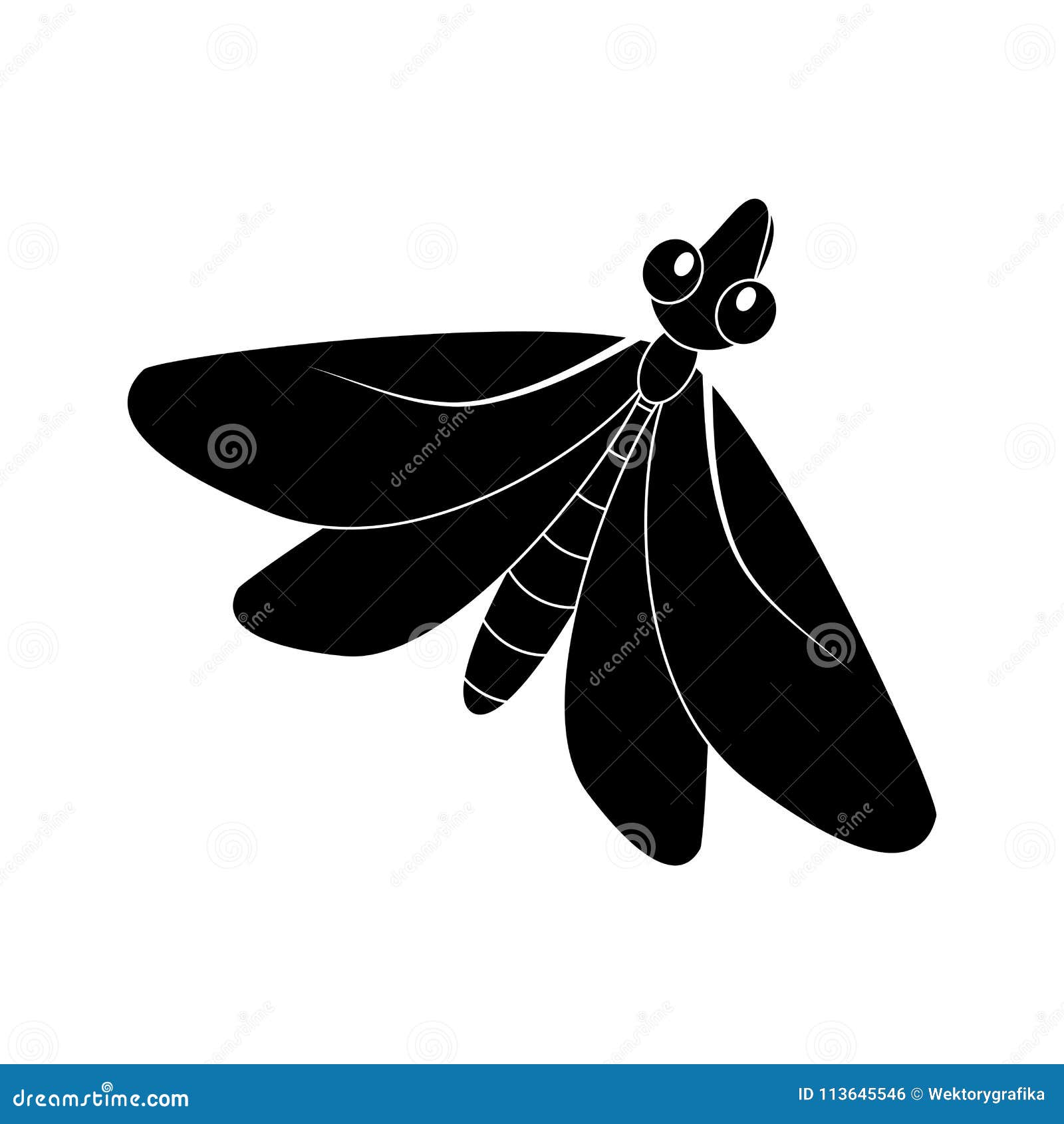 Moth Silhouette. Hand Vector Illustration. Isolated On White Background ...