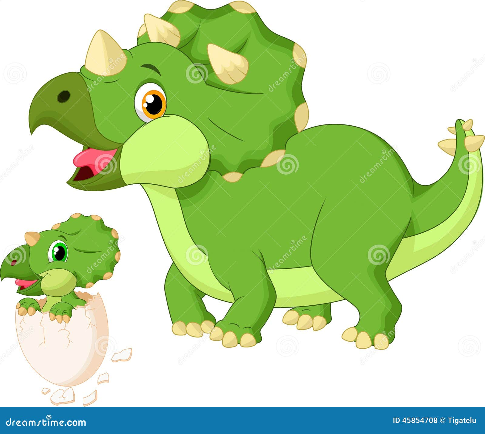 Cartoon Mother Triceratops With Baby Hatching Stock Vector - Image ... Cartoon Mother Triceratops With Baby Hatching Stock Vector - Image ...