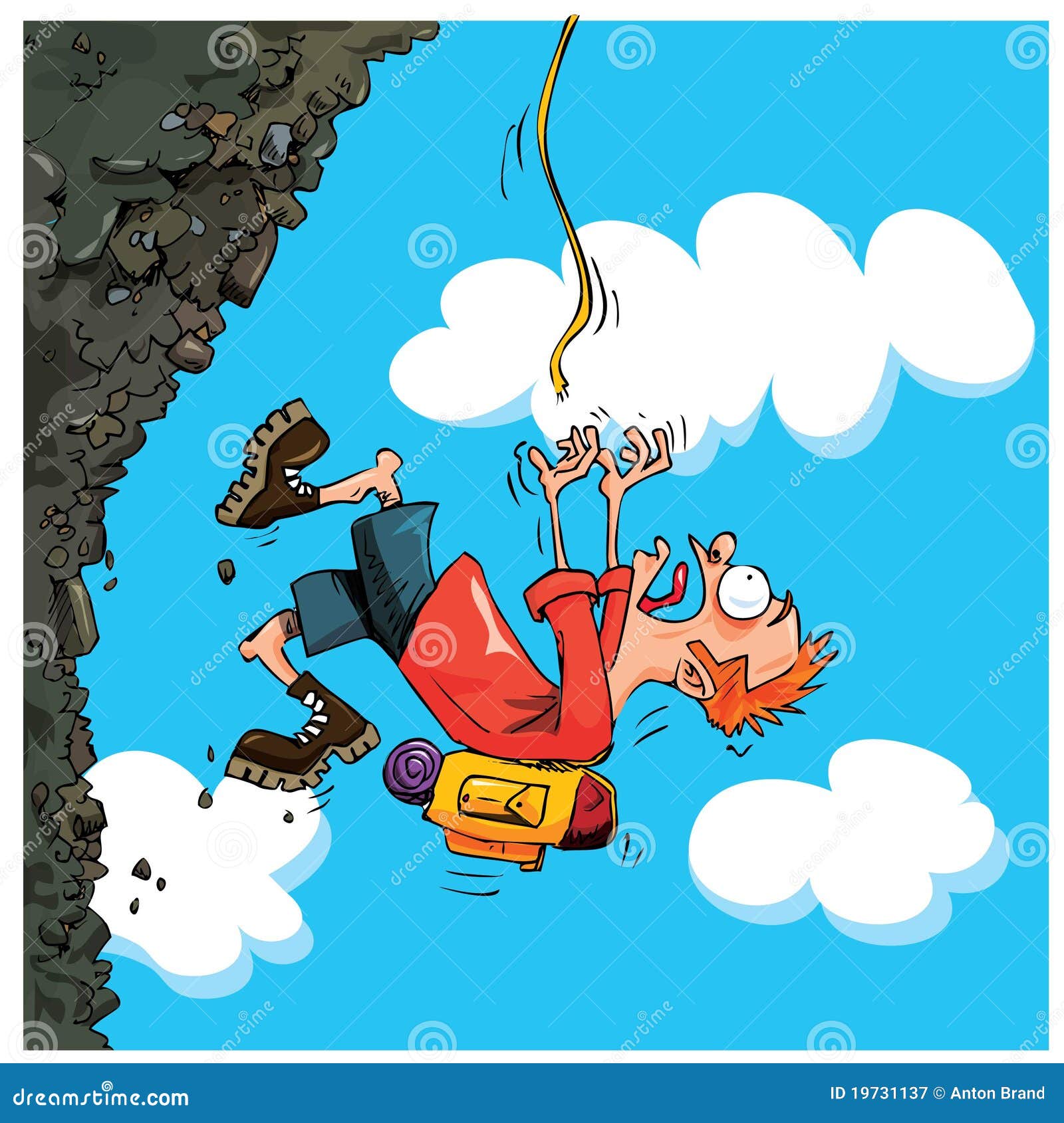 Cartoon Mountaineer Falling Of A Mountain | CartoonDealer.com #19731137