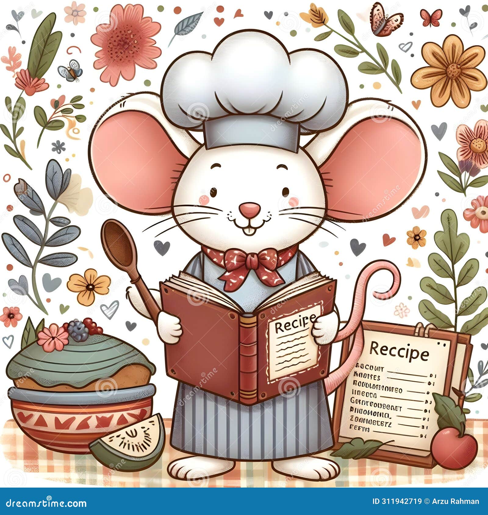 Cartoon mouse and backpack stock illustration. Illustration of wooden ...