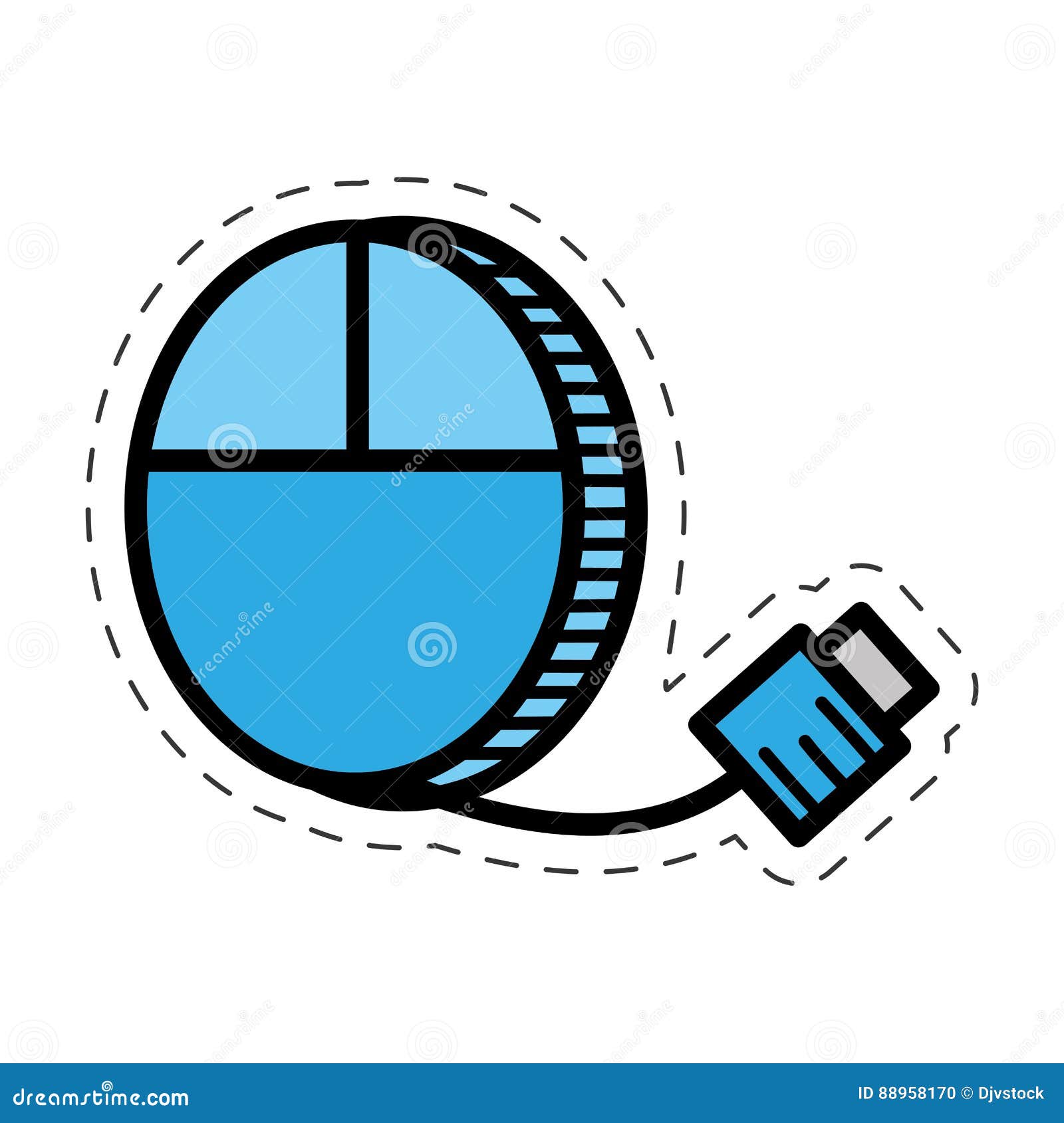 Cartoon Mouse Cable Usb Computer Stock Illustration - Illustration of ...