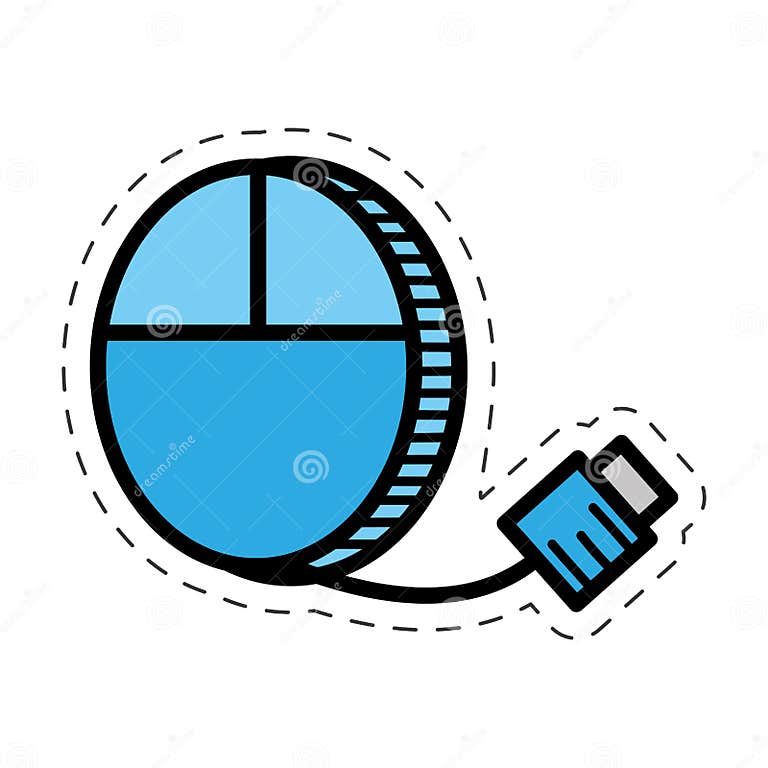 Cartoon Mouse Cable Usb Computer Stock Illustration - Illustration of ...