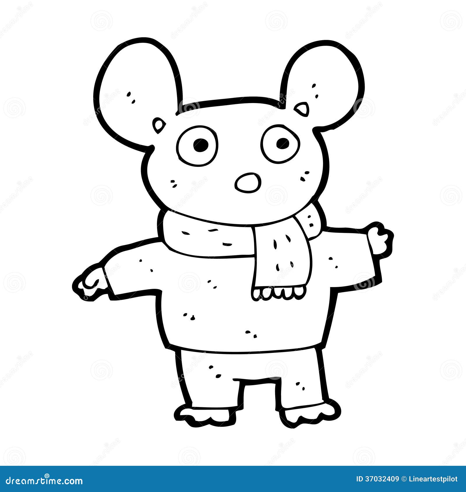 Cartoon mouse in clothes stock illustration. Illustration of line ...