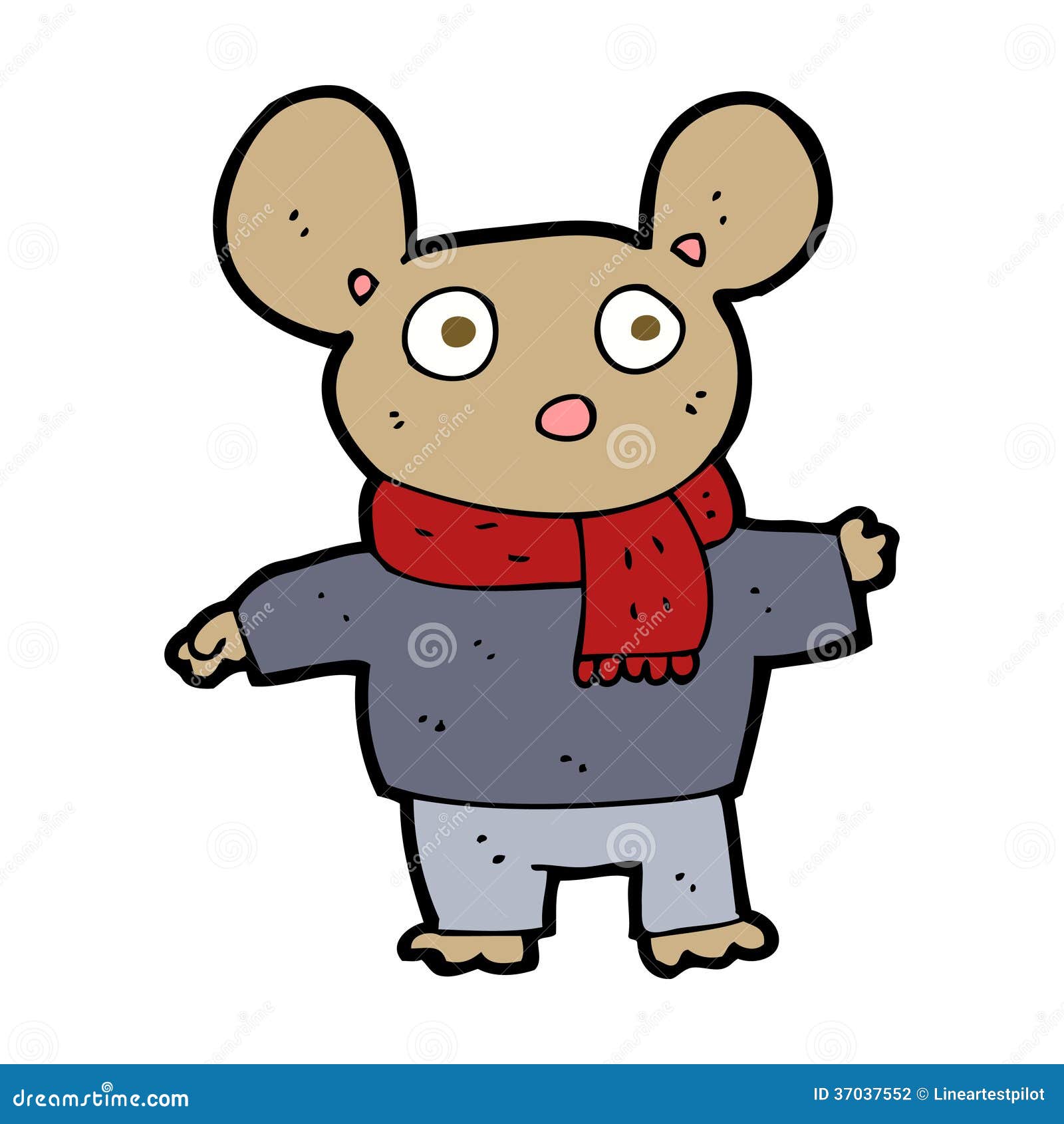 Cartoon Mouse In Clothes Vector Illustration | CartoonDealer.com #37037552