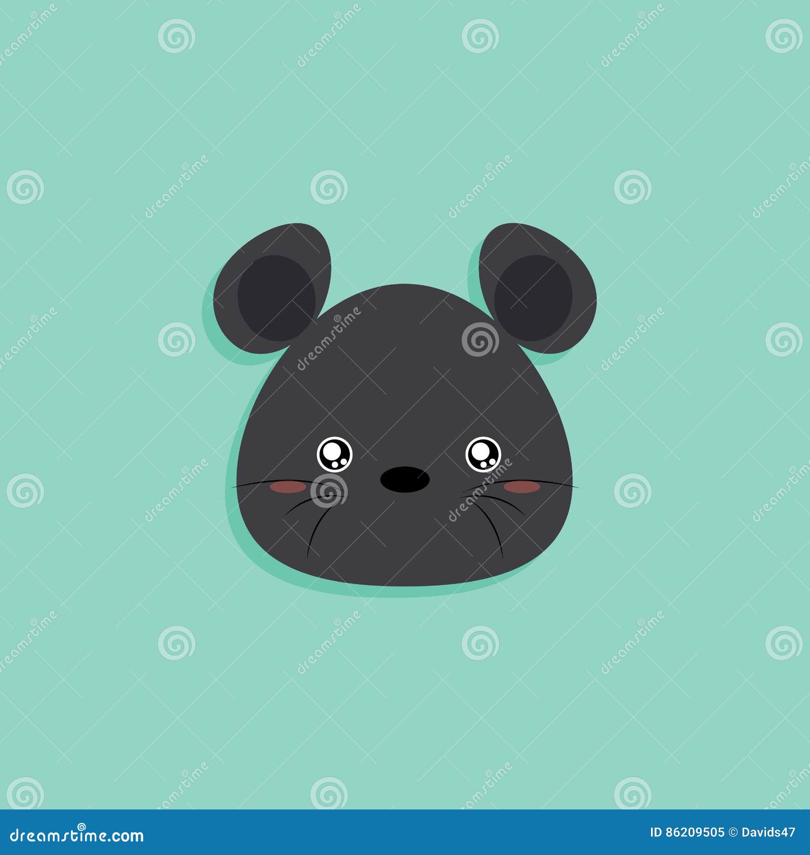 Cartoon mouse face stock vector. Illustration of collection - 86209505