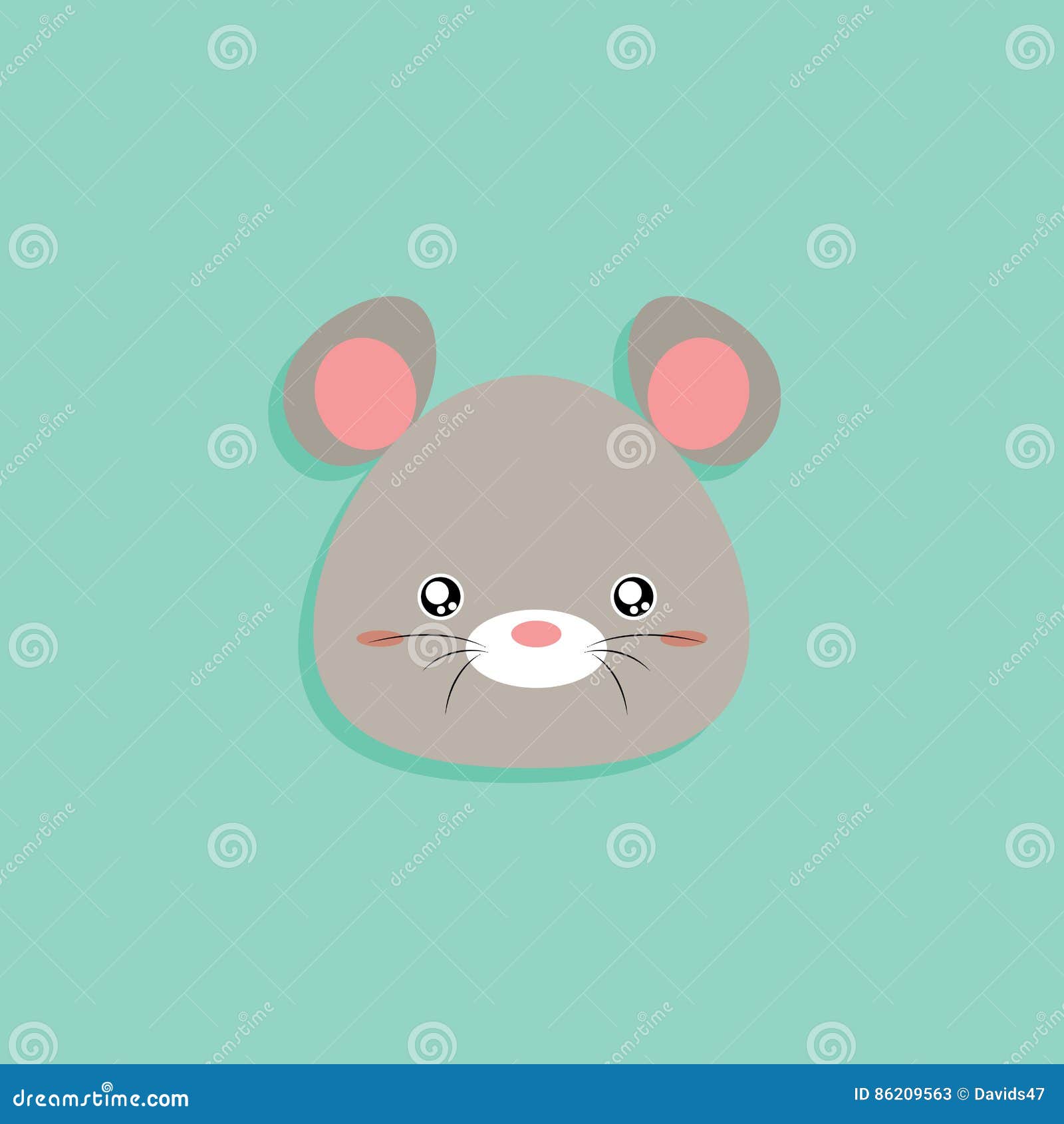 Cartoon mouse face stock vector. Illustration of head - 86209563