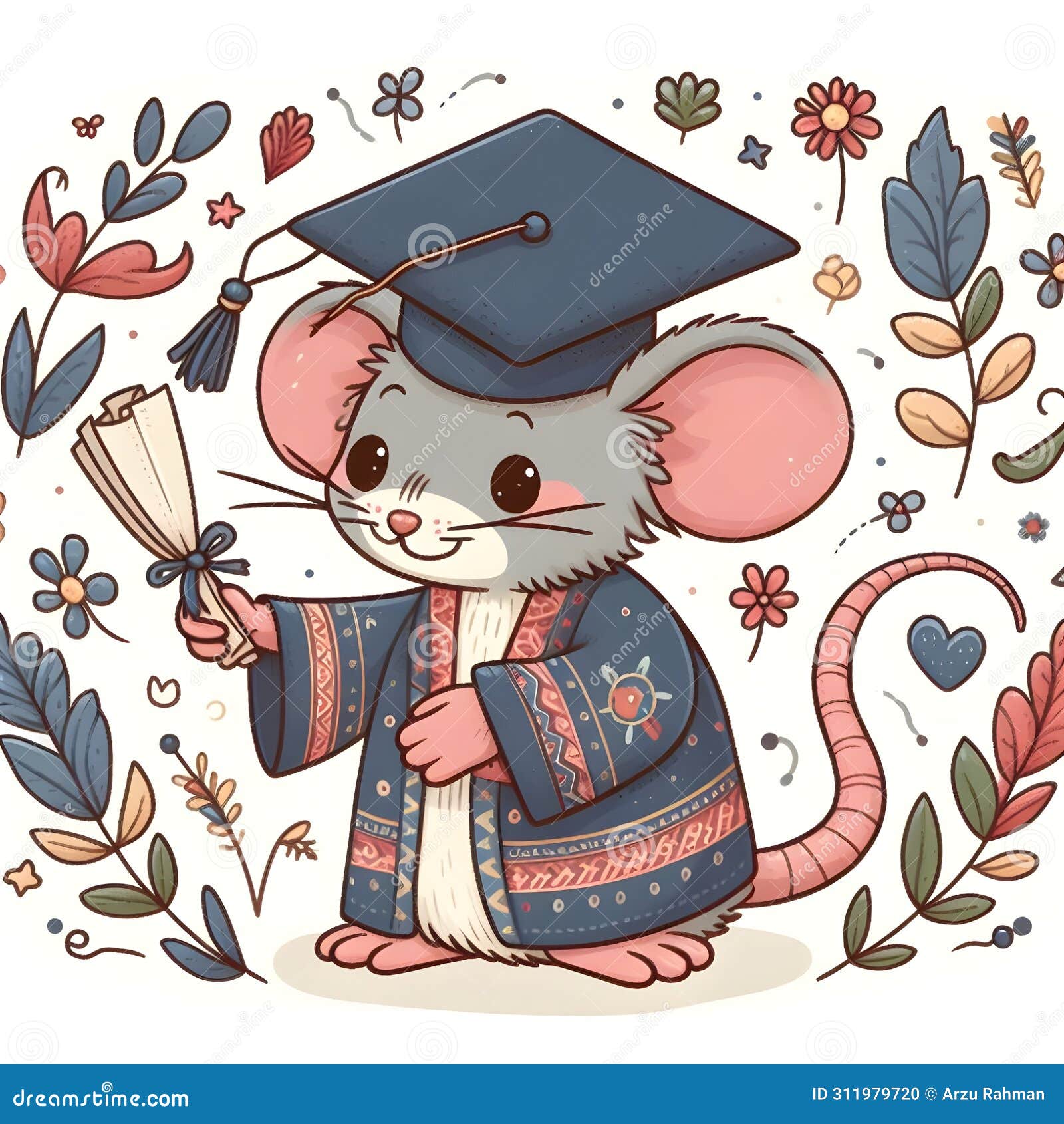 Cartoon mouse graduating stock illustration. Illustration of clipart ...