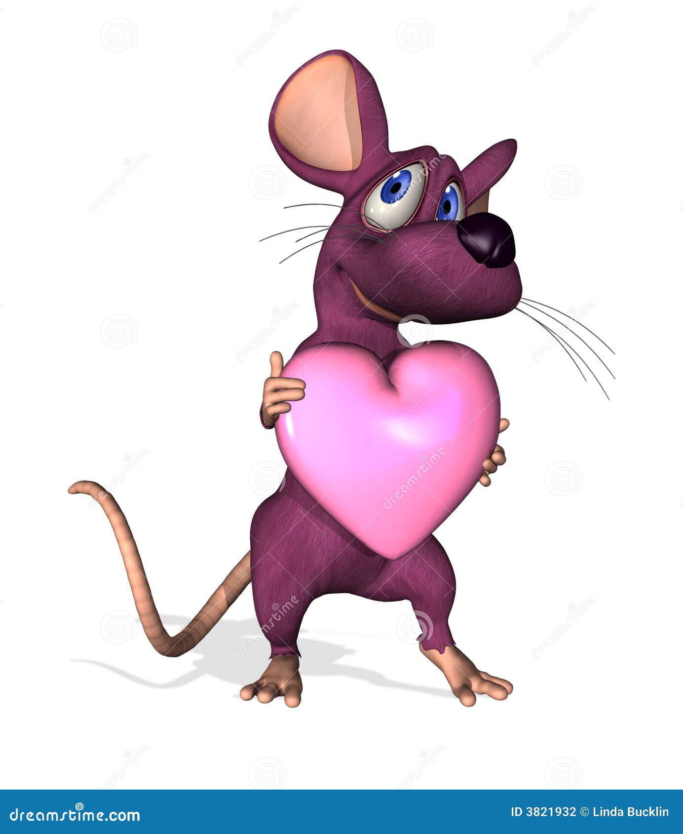 Cartoon Mouse with Heart stock illustration. Illustration of mice - 3821932