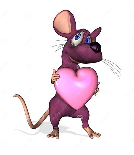 Cartoon Mouse with Heart stock illustration. Illustration of mice - 3821932