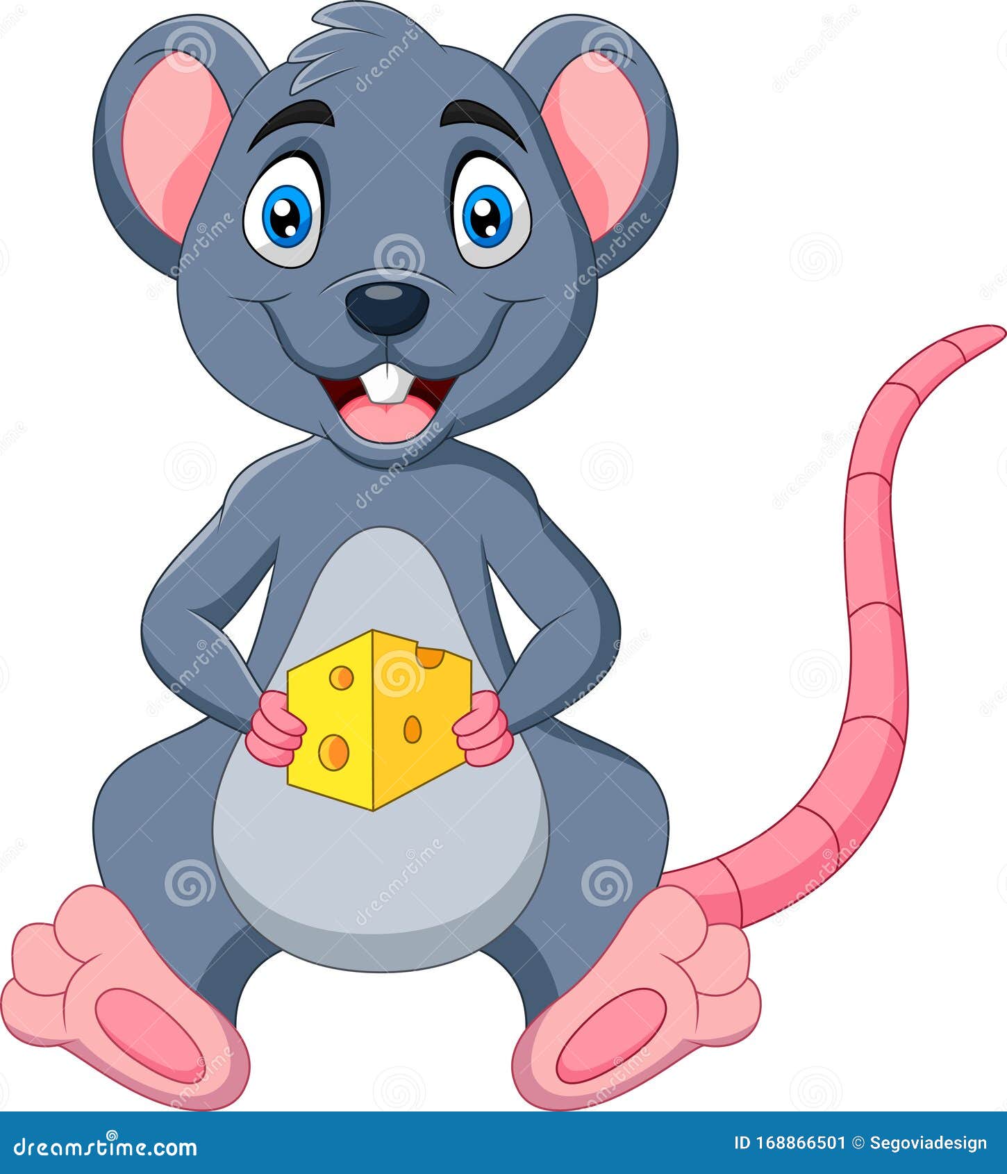 Cartoon Mouse Holding Slice of Cheese Stock Vector - Illustration of ...