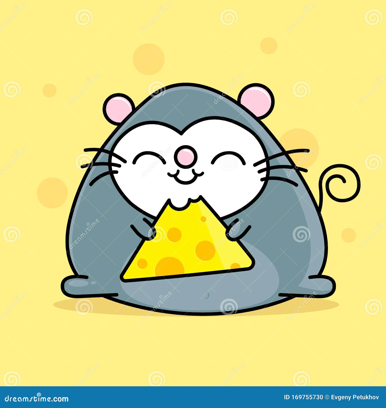 Cartoon Mouse-kaas Doodstijl Vector Vector Illustratie - Illustration ...