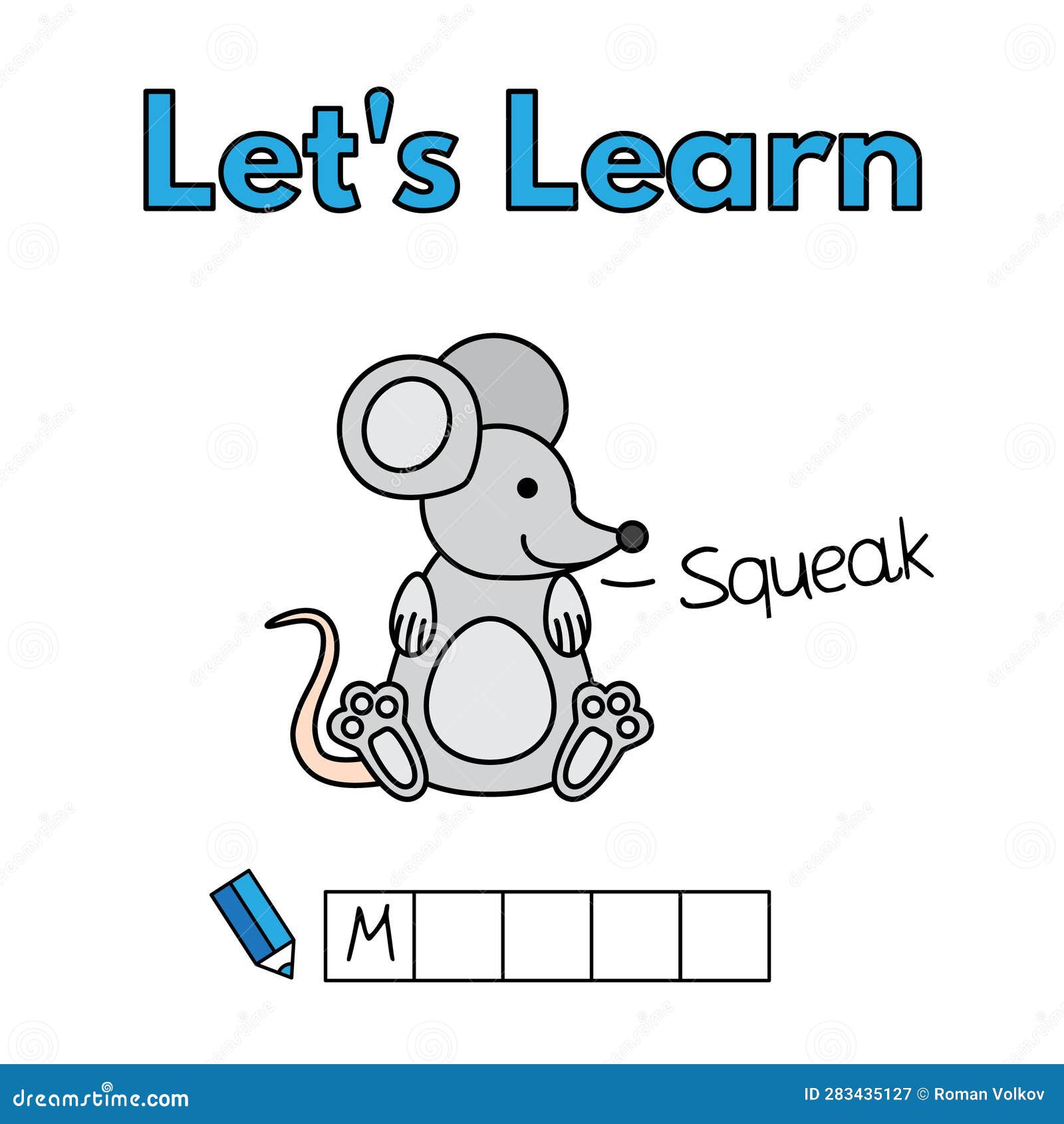 Cartoon Mouse Learning Game for Kids Stock Vector - Illustration of ...