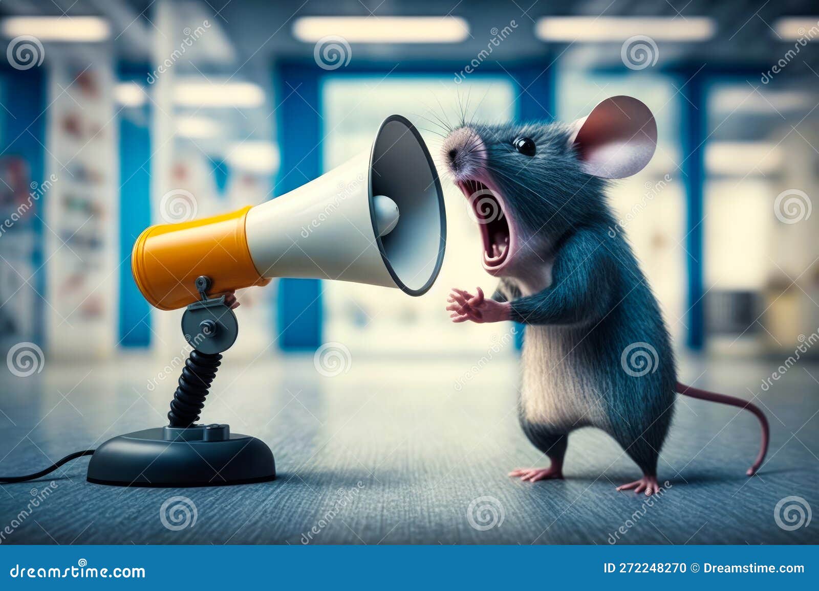 Cartoon Mouse with Megaphone in Its Mouth. Generative AI Stock Photo ...
