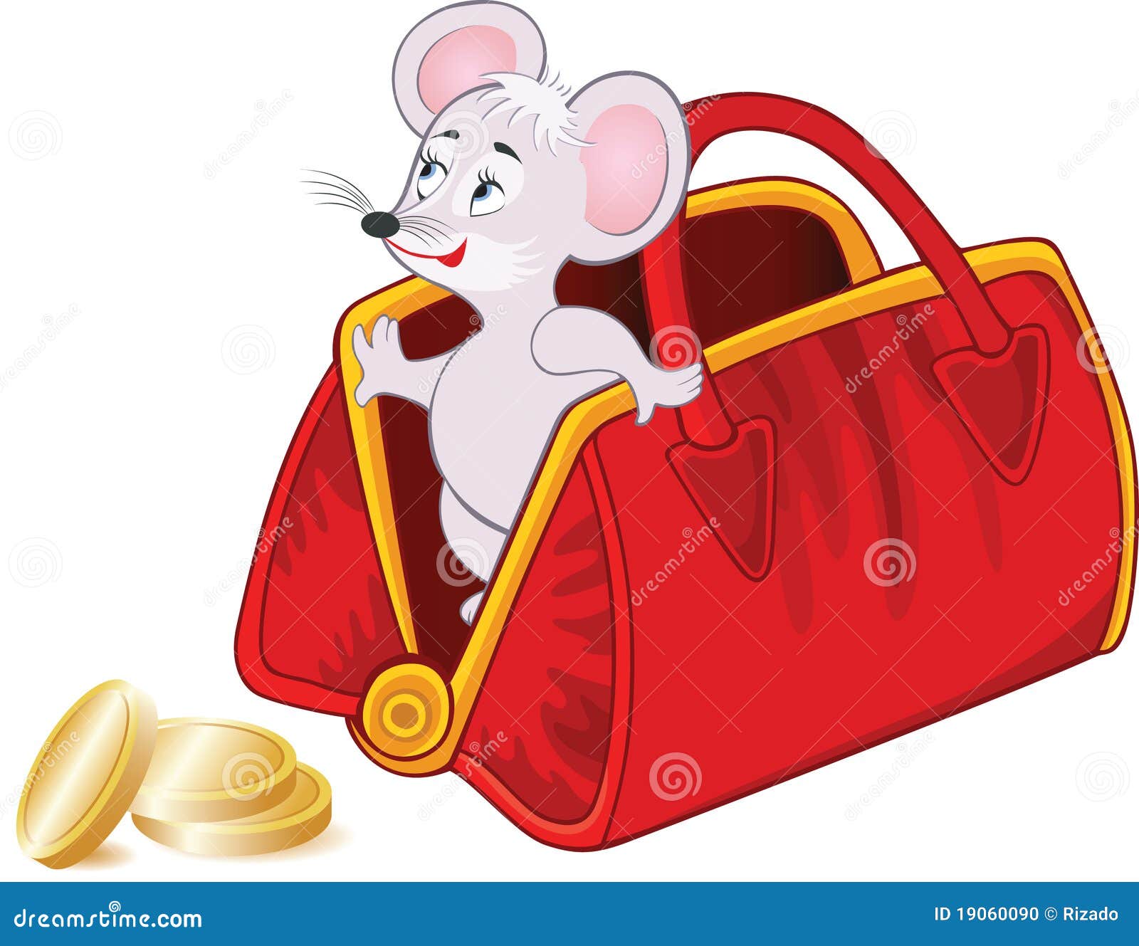 Cartoon mouse and money stock illustration. Illustration of cent - 19060090