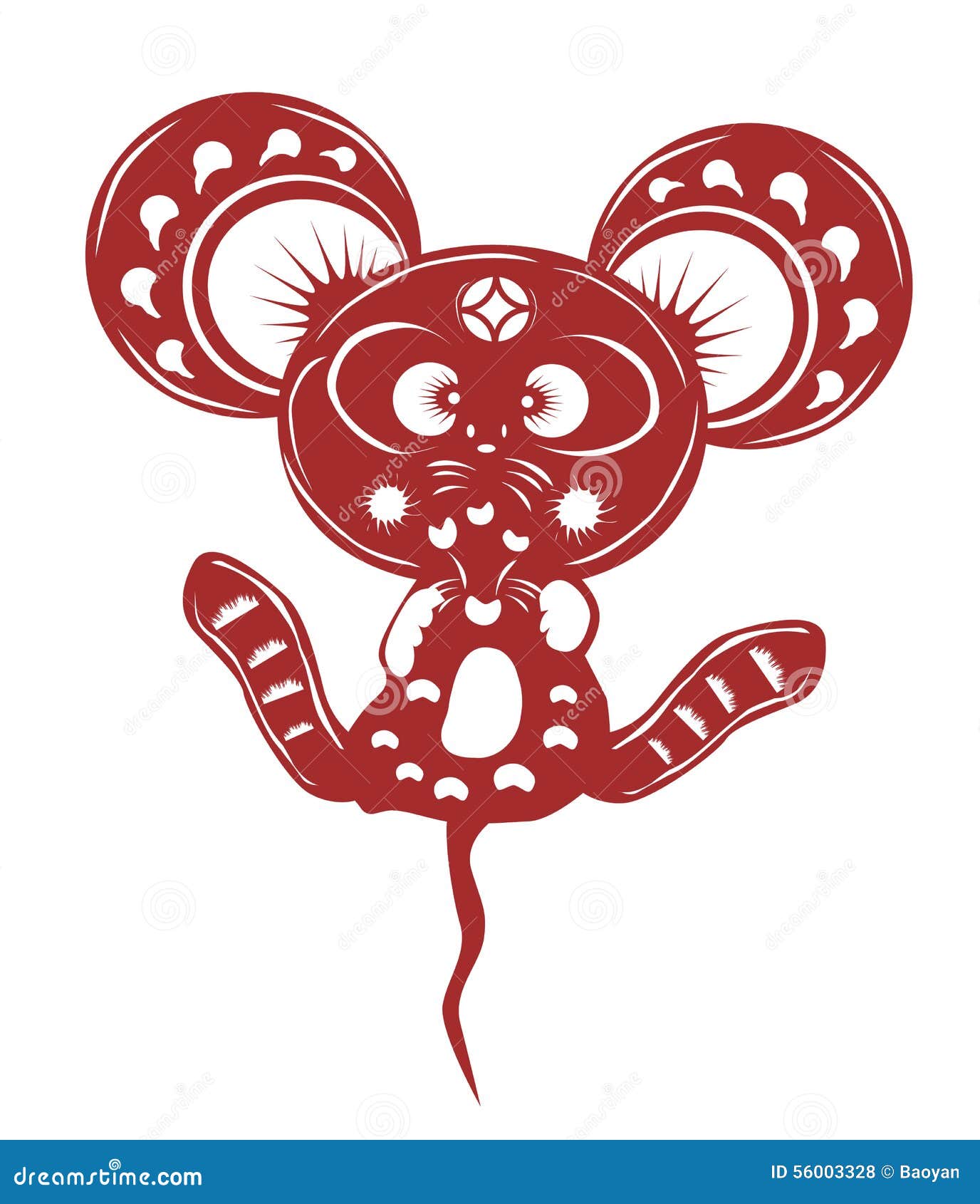 Cartoon mouse paper cut stock vector. Illustration of horn - 56003328