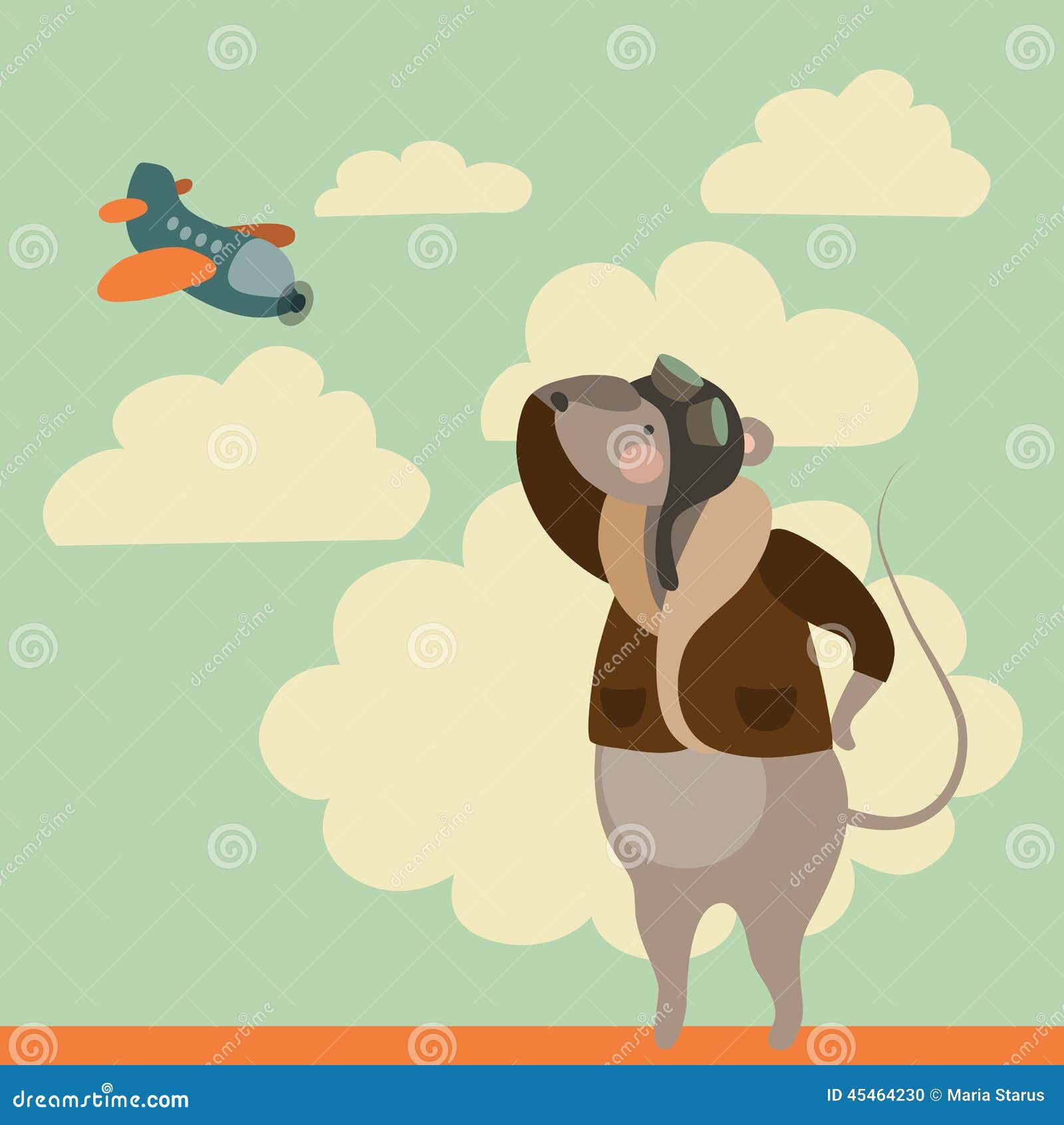 Cartoon Mouse Pilot Uniform Stock Illustrations – 4 Cartoon Mouse Pilot ...
