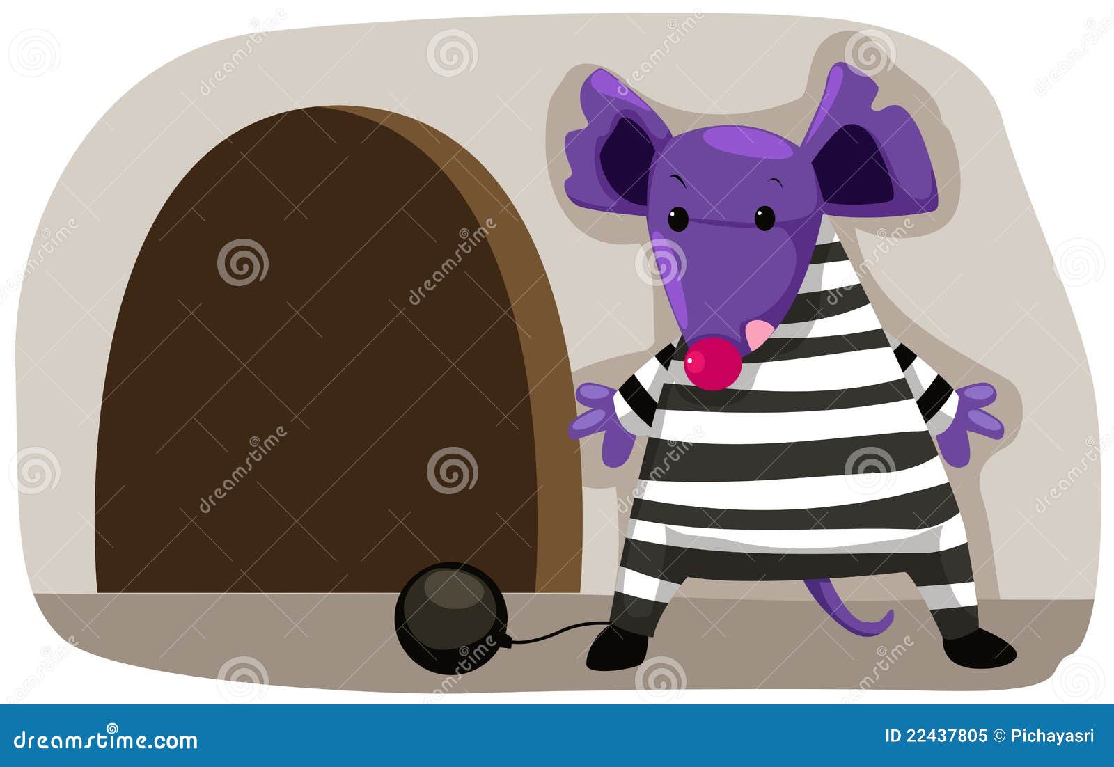 Mouse Prisoner. Cartoon Vector Illustration | CartoonDealer.com #24711426