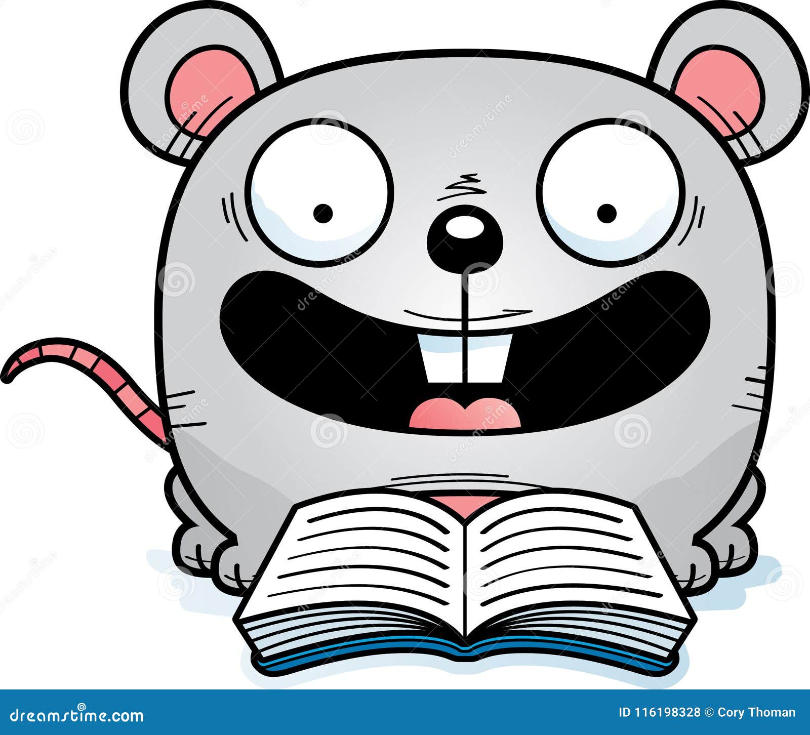 Cartoon Mouse Reading stock vector. Illustration of education - 116198328