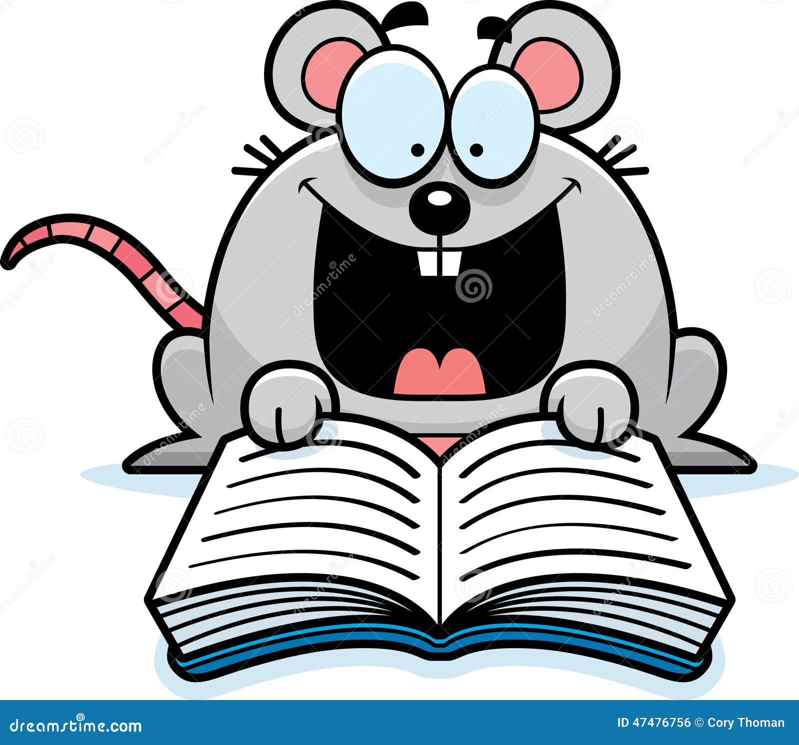Cartoon Mouse Reading stock vector. Illustration of story - 47476756
