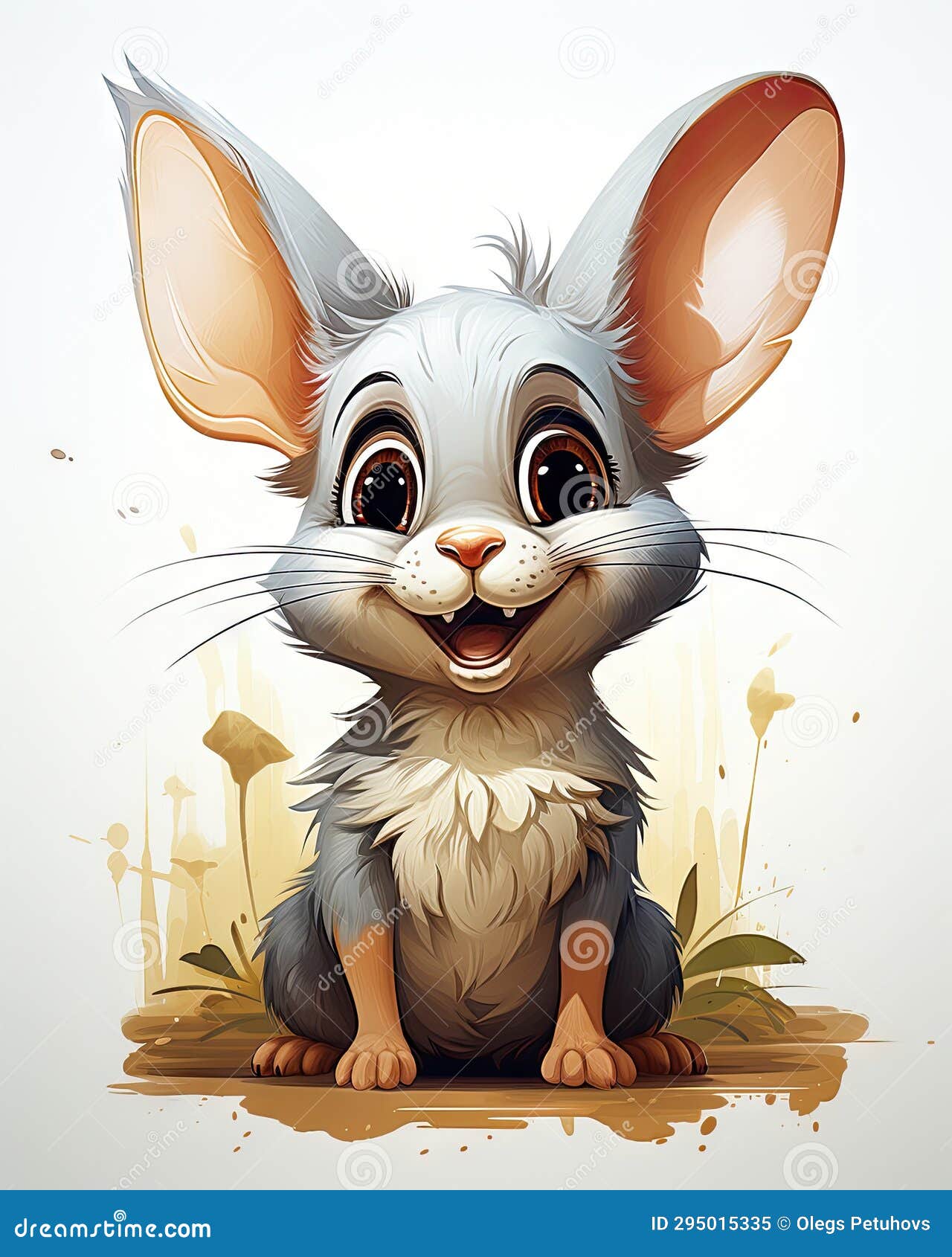 A Cartoon Mouse Sitting on Top of a Piece of Wood. Generative Ai Stock ...