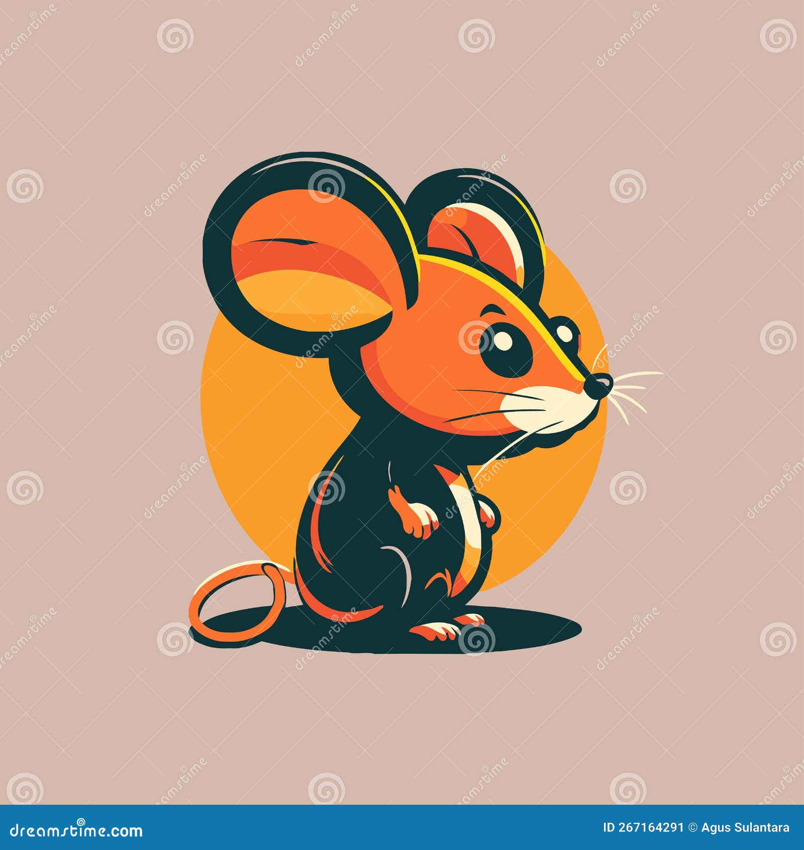 Cartoon Mouse. Vector Illustration of a Cute Cartoon Mouse. Cartoon ...