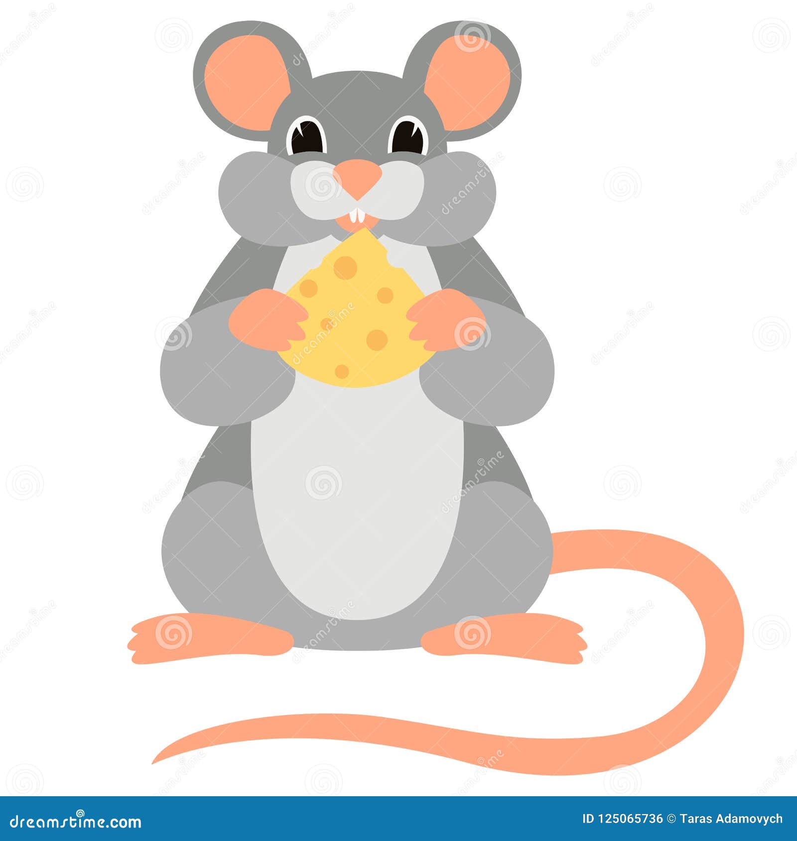 Cartoon Mouse Vector Illustration Flat Style Front Stock Vector ...