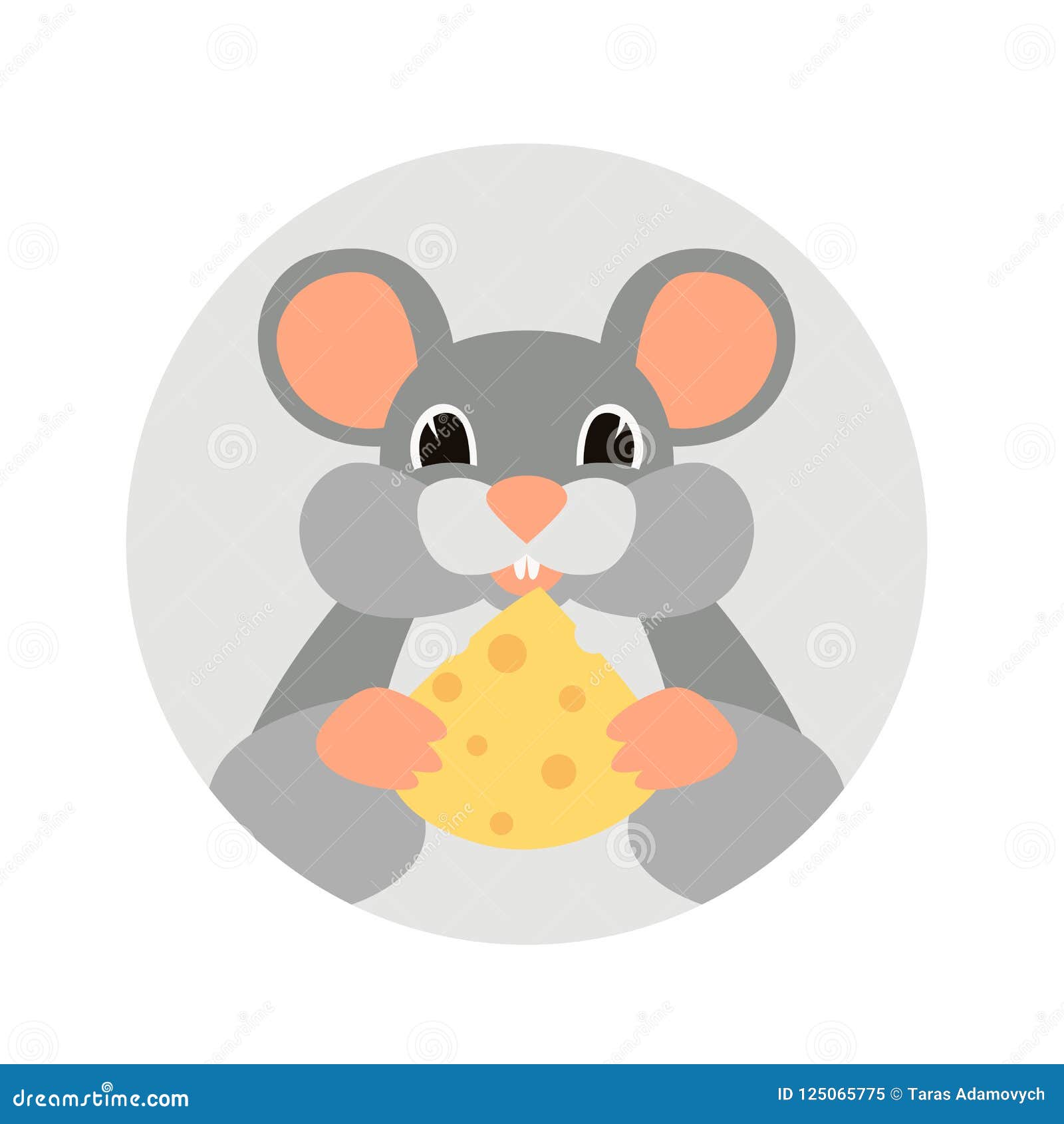 Cartoon Mouse Vector Illustration Flat Style Front Stock Vector ...