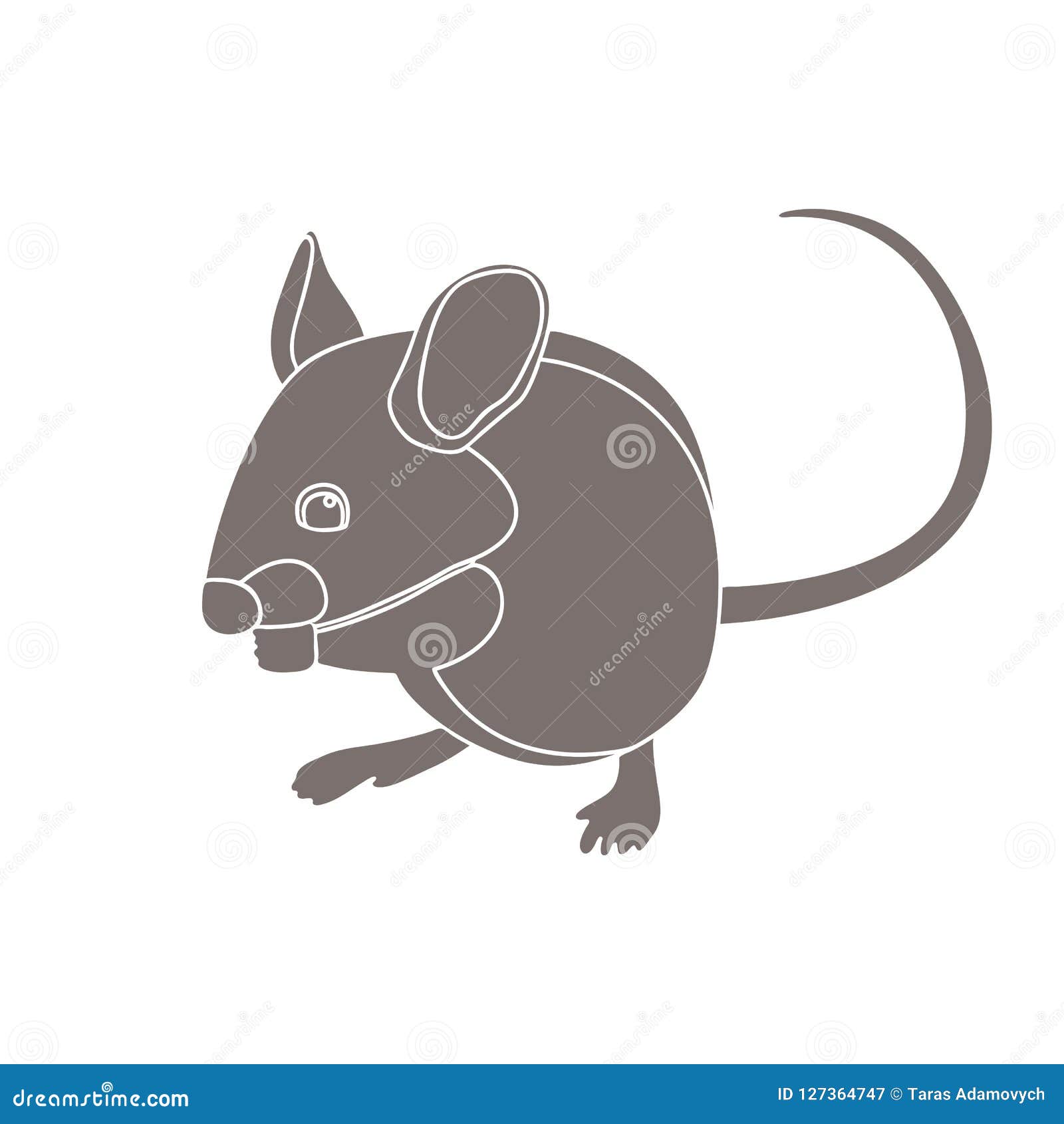 Cartoon Mouse Vector Illustration Flat Style Profile Stock Vector ...
