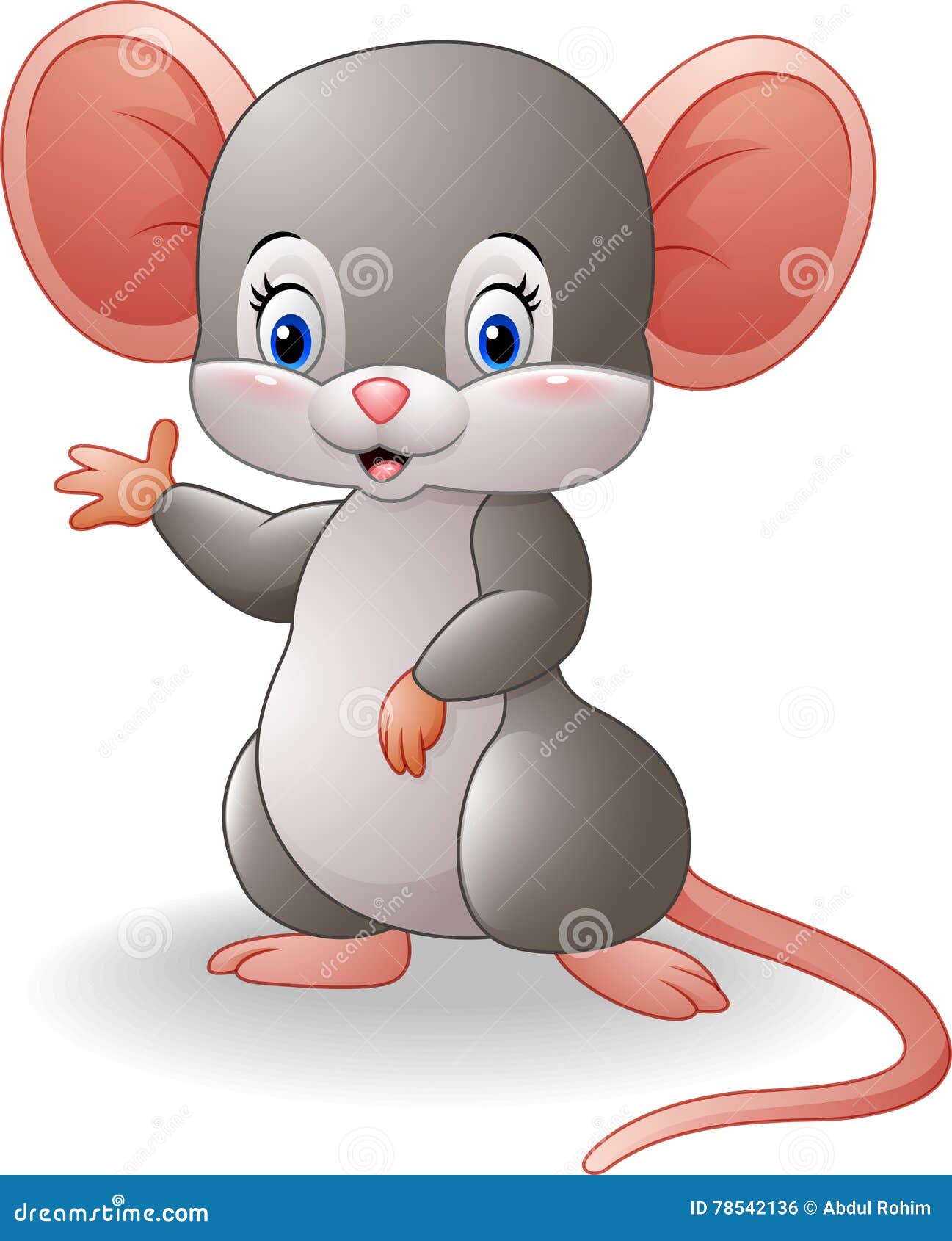 Cartoon mouse waving hand stock vector. Illustration of farm - 78542136