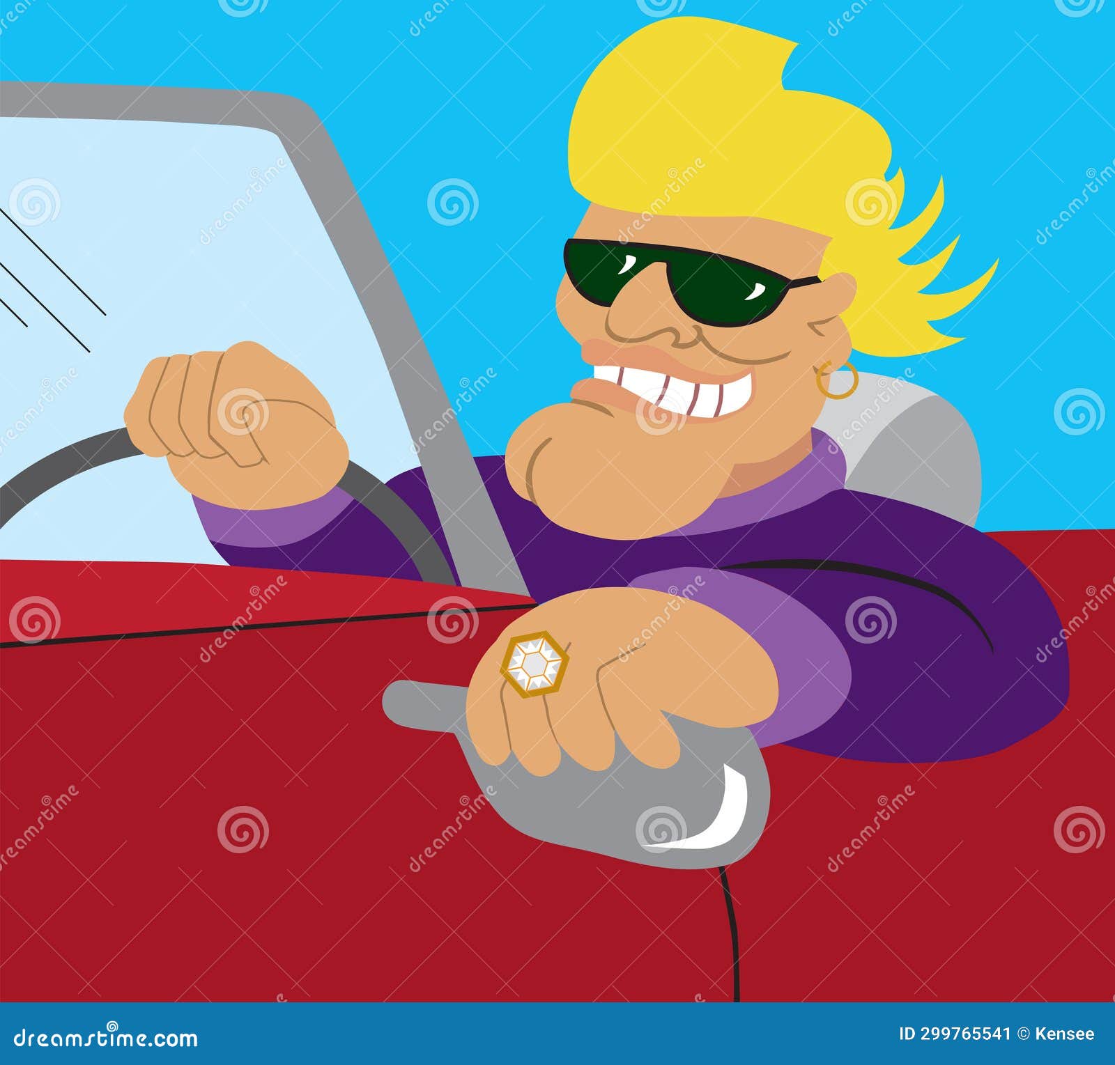 Flashy Cartoon Movie Star stock illustration. Illustration of amused ...