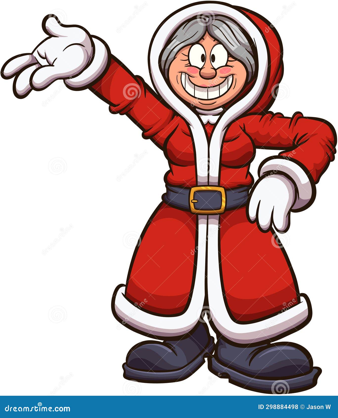 Cartoon Mrs Claus. Vector Illustration with Simple Gradients. Stock ...