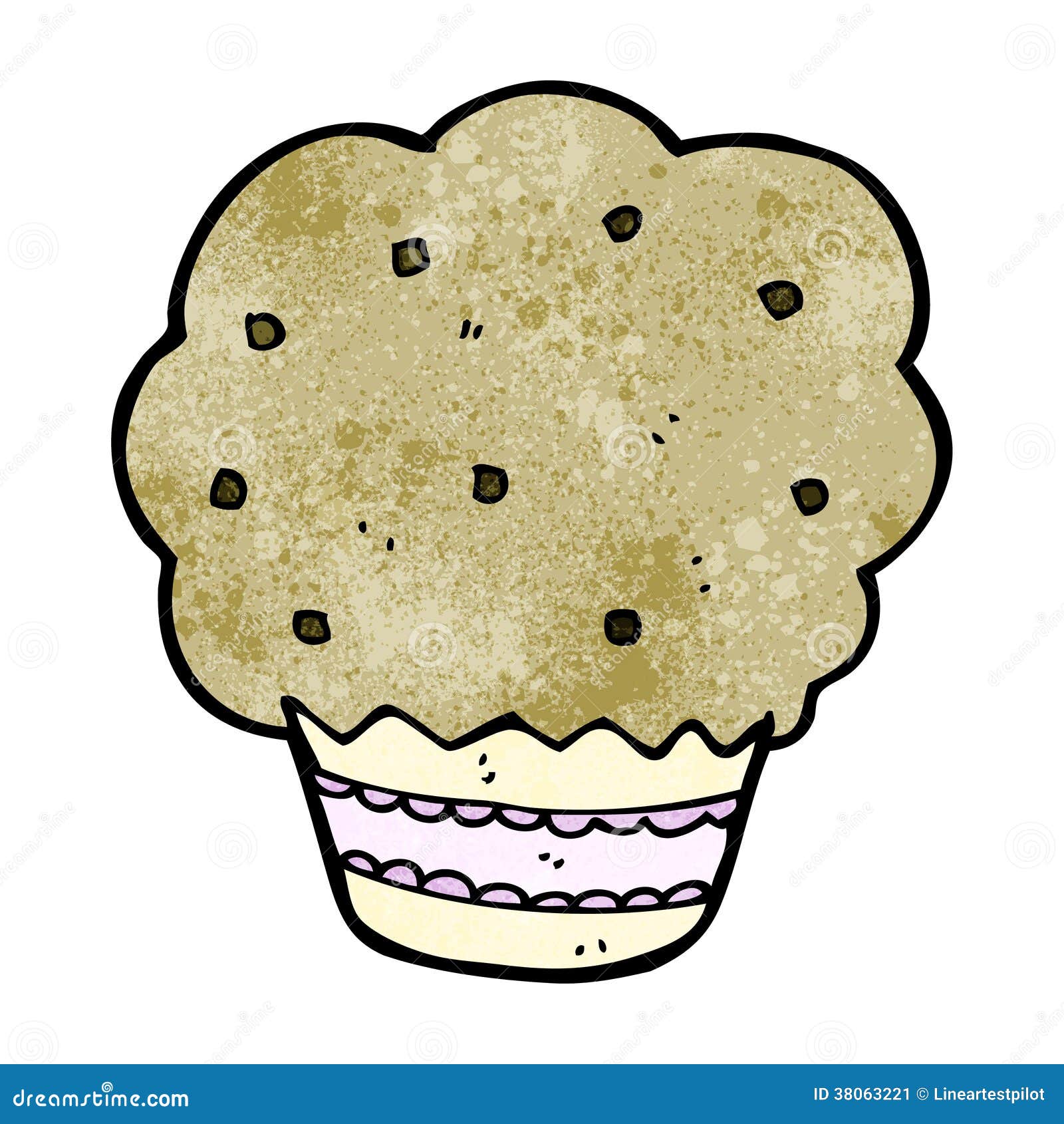 Cartoon muffin stock vector. Illustration of retro, cartoon - 38063221