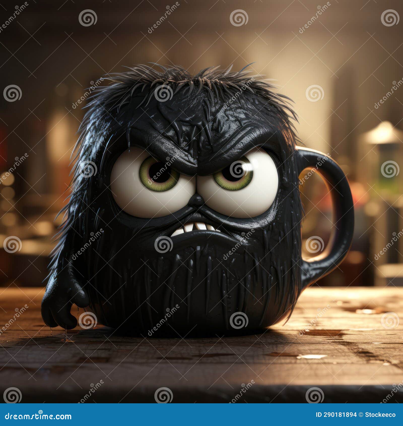 Grumpy Monster Coffee Mug - Unreal Engine Inspired Design Stock ...