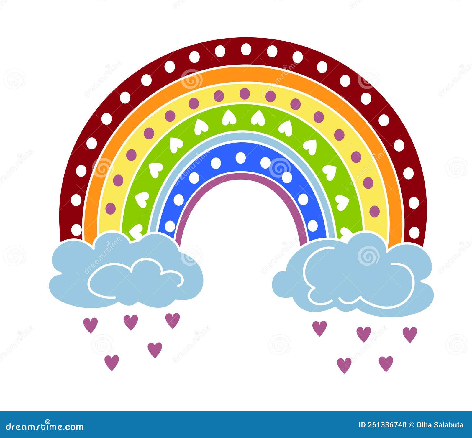 Cartoon Multi-colored Rainbow Stock Vector - Illustration of doodle ...