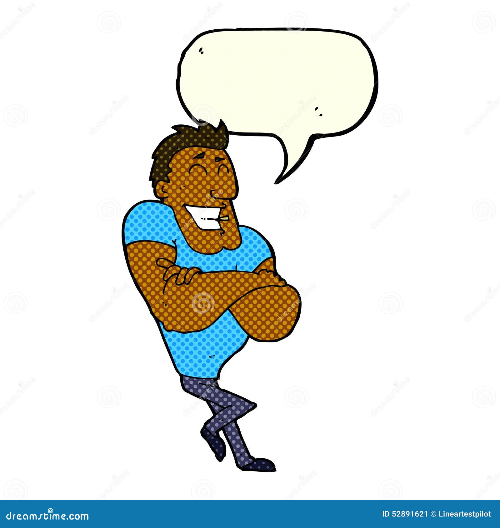 Cartoon Muscle Guy with Speech Bubble Stock Illustration - Illustration ...