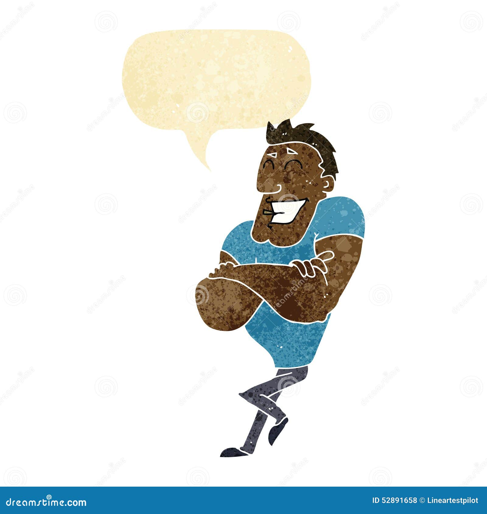 Cartoon Muscle Guy with Speech Bubble Stock Illustration - Illustration ...