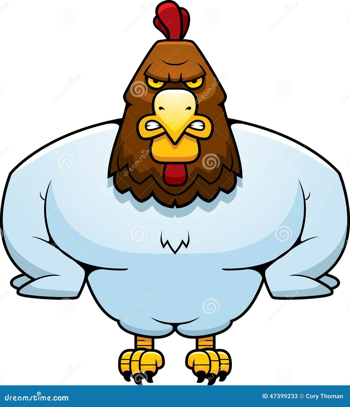 Cartoon Muscular Rooster stock vector. Illustration of fierce - 47399233