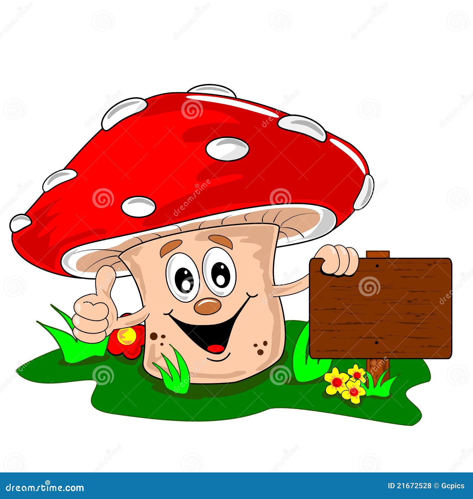 A cartoon mushroom stock vector. Illustration of copy - 21672528