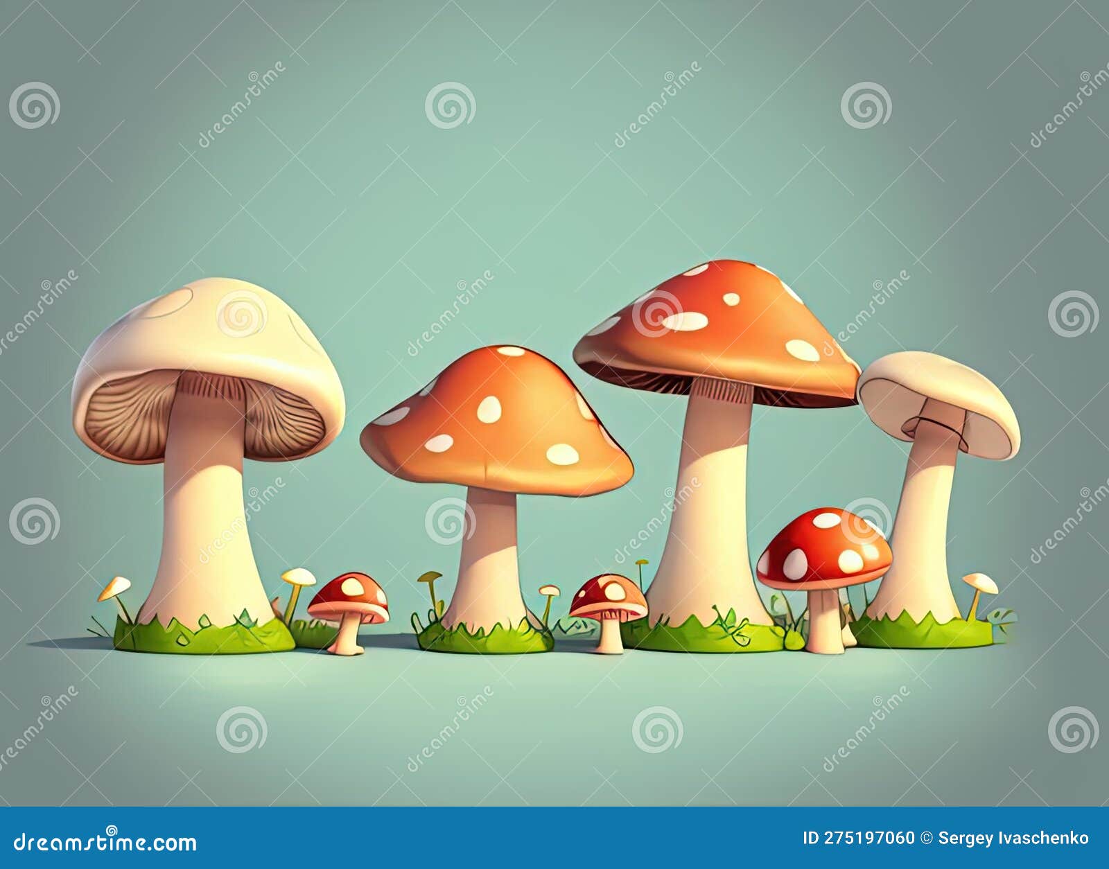Cartoon mushroom stock illustration. Illustration of screenshot - 275197060