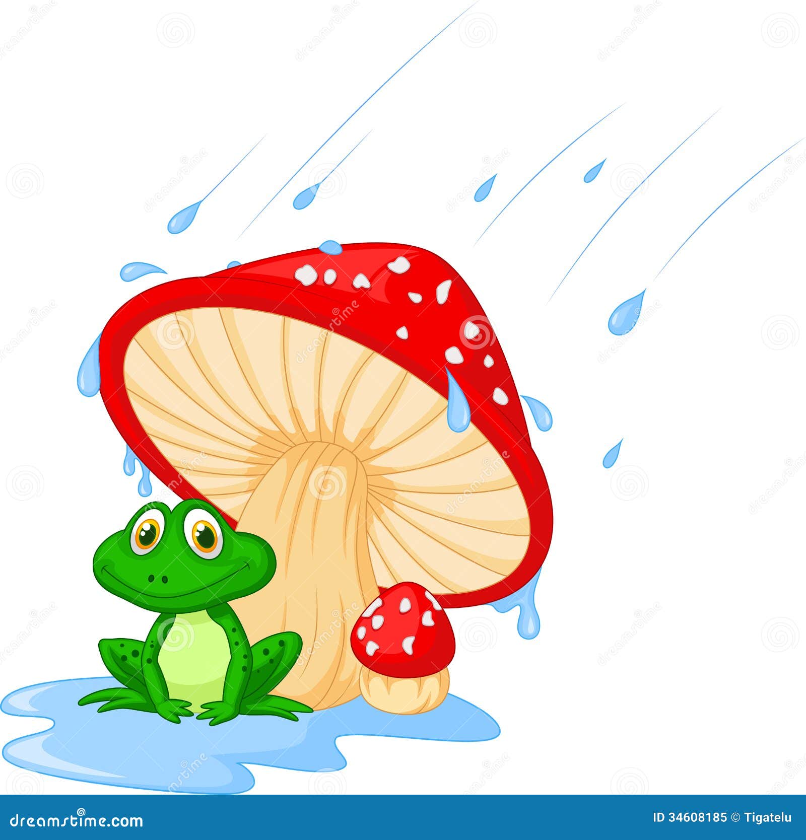 Cartoon Mushroom Isolated. Vector Stock Illustration Of Champignon ...