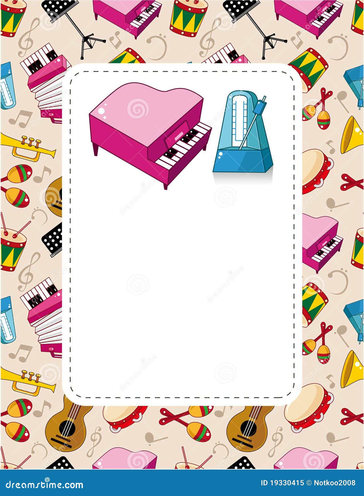 Cartoon music card stock vector. Illustration of classic - 19330415