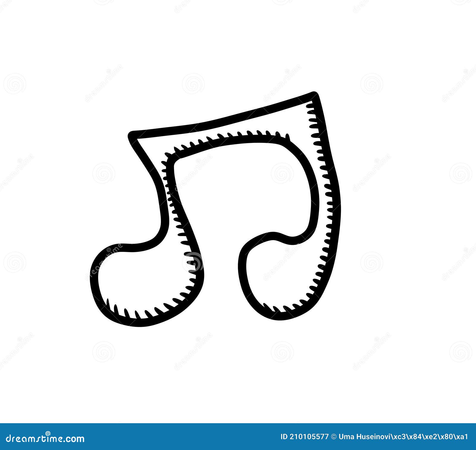 A Cartoon Music Note Doodle Stock Illustration - Illustration of icon ...