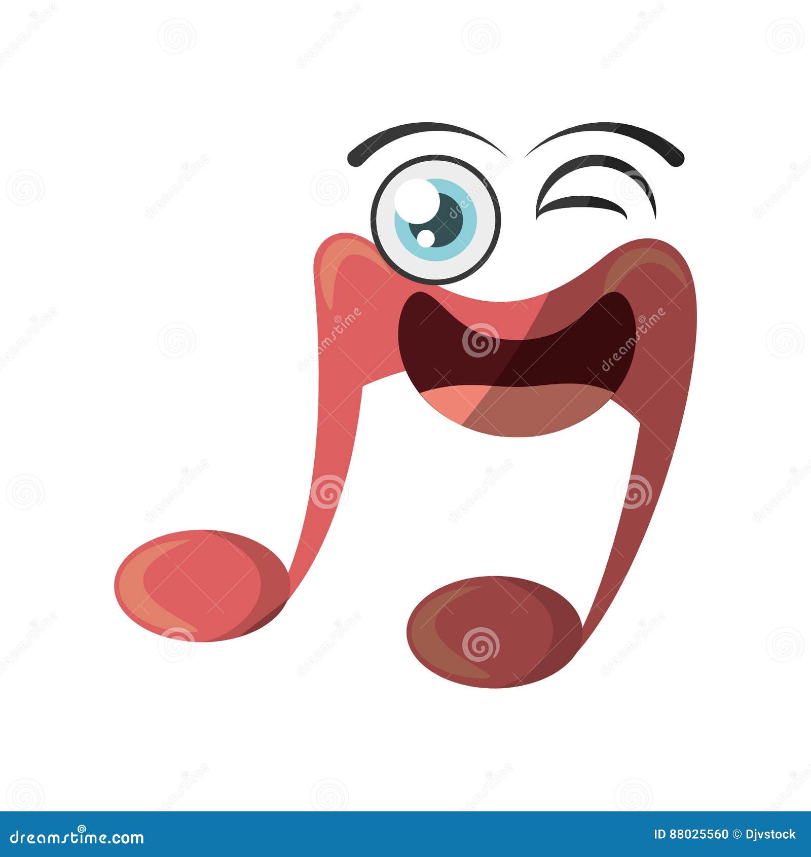 Cartoon Music Note Symbol Wink Stock Illustration - Illustration of ...