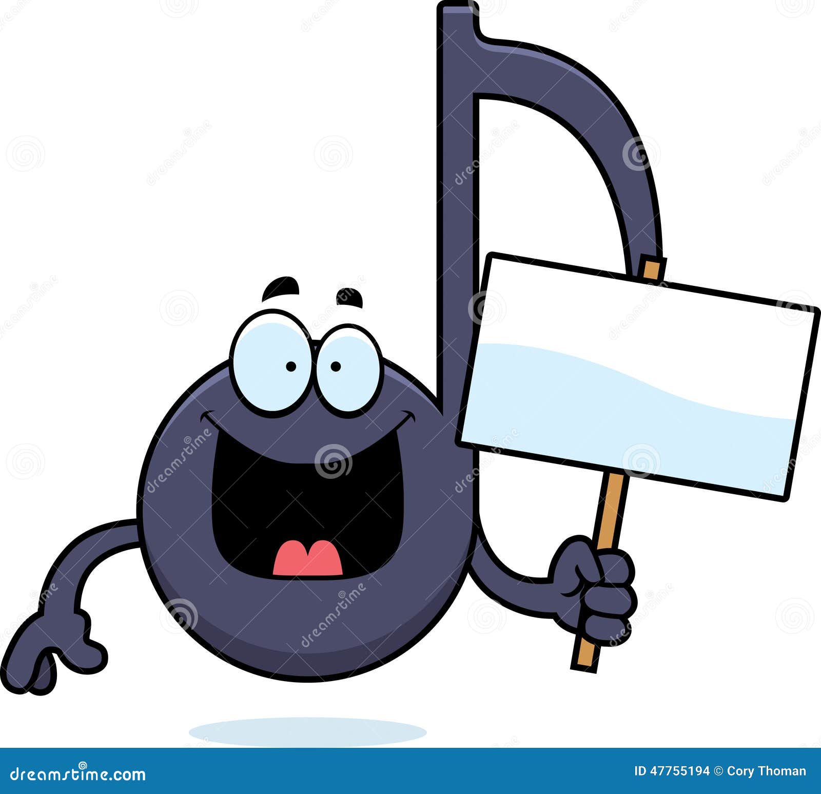 Cartoon Musical Note Sign stock vector. Illustration of clip - 47755194